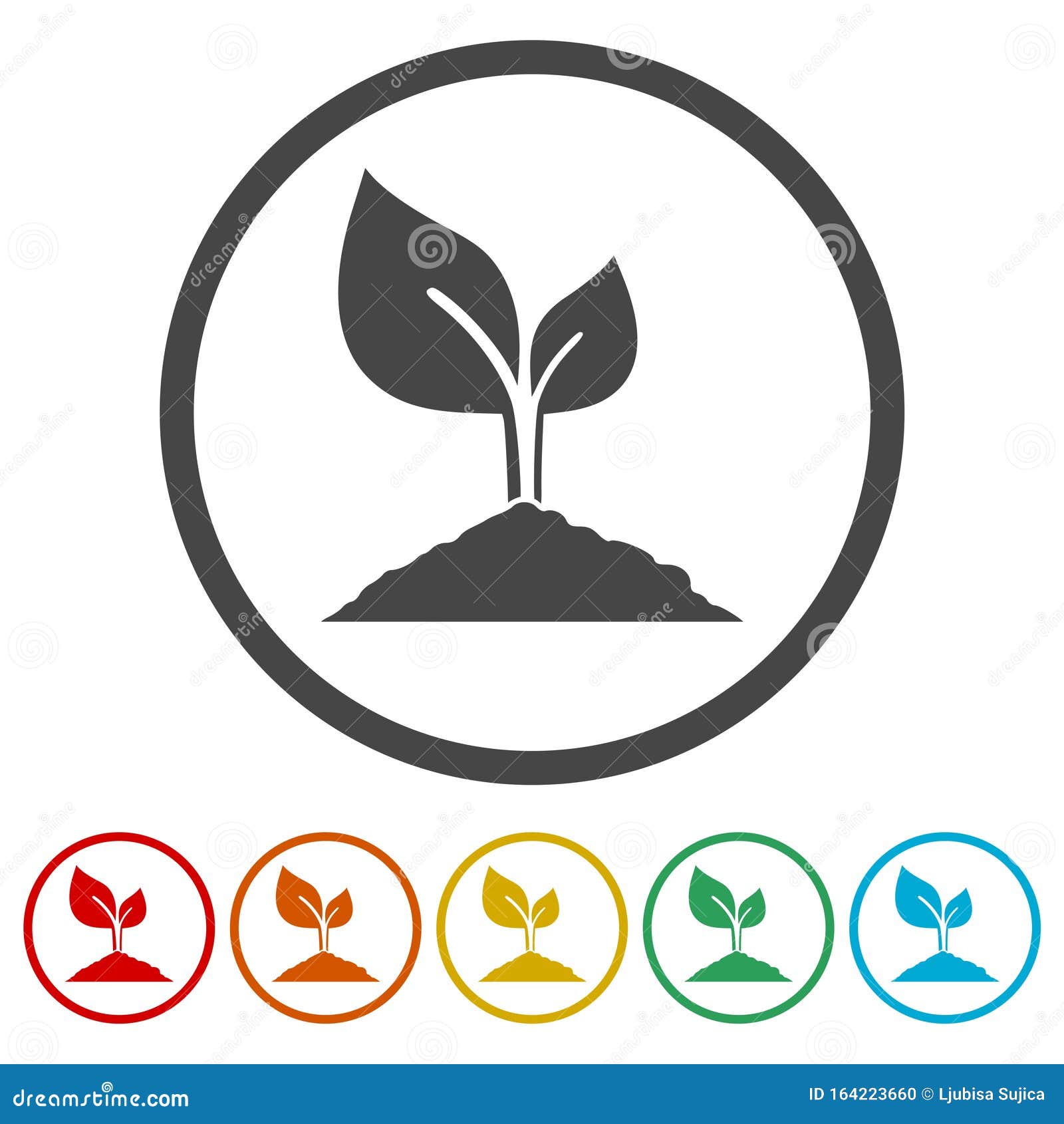 Young Plant Vector Icons Set Stock Vector - Illustration of growth ...