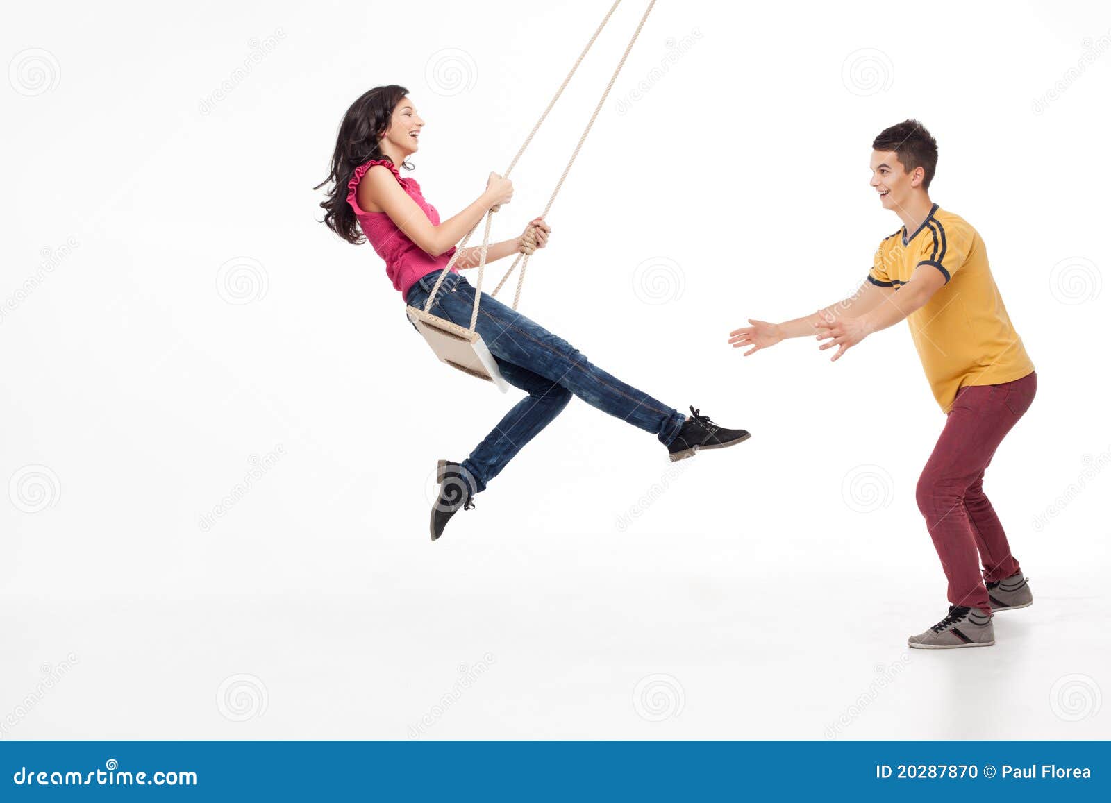 Young Playful Couple Having Fun Stock Photo - Image of activity ...