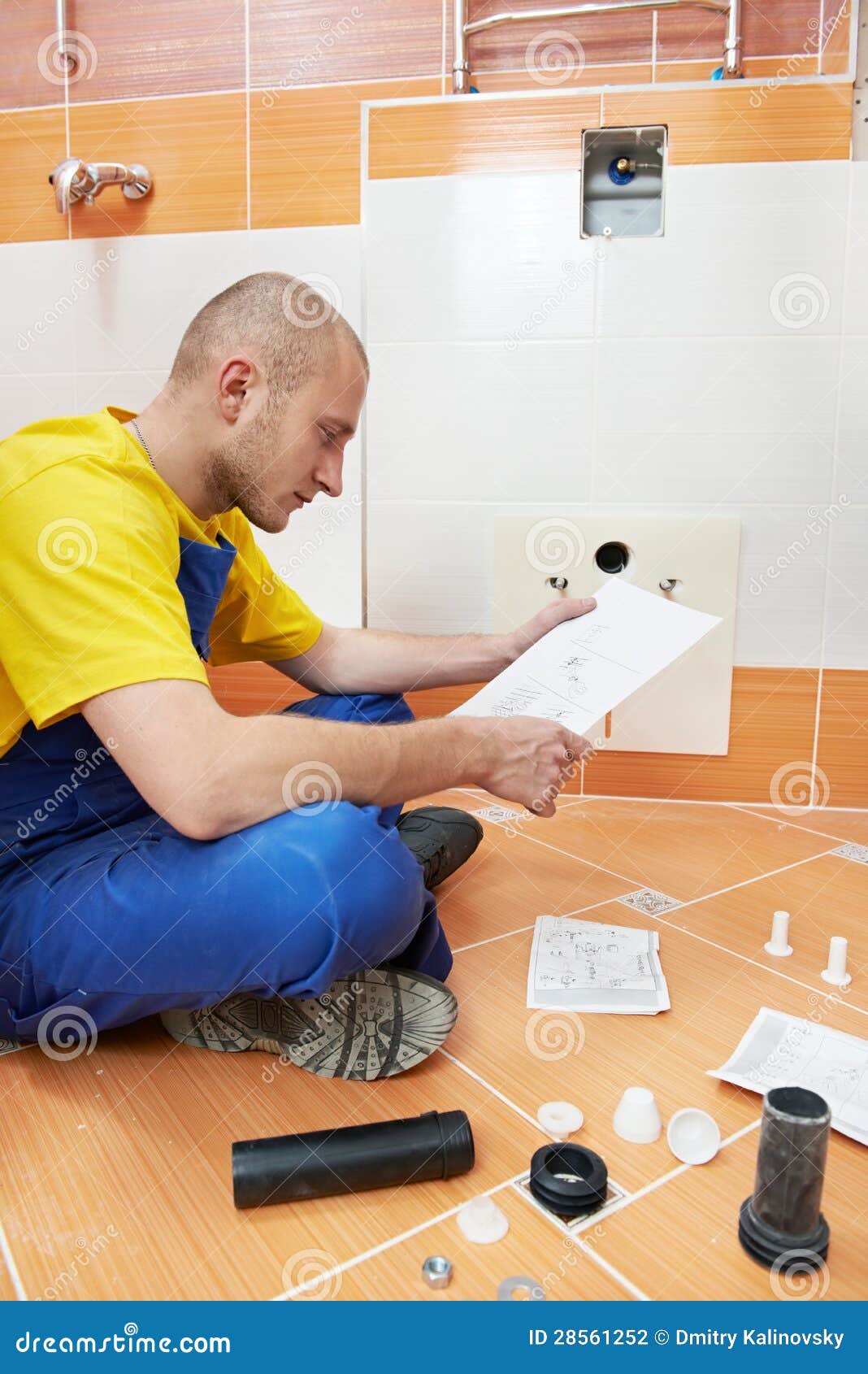 Young plumber at work stock photo. Image of maintenance - 28561252