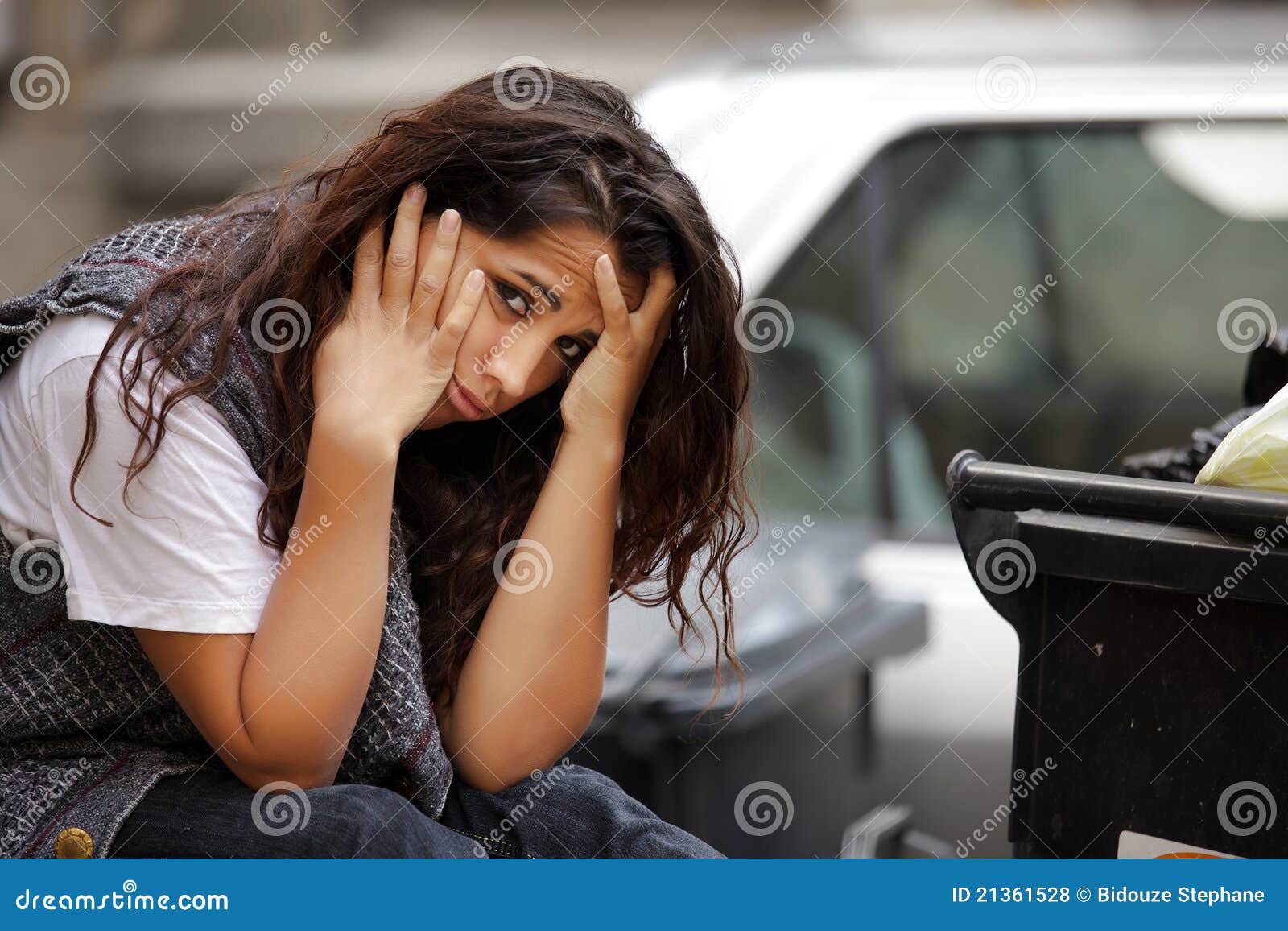 Young poor girl stock photo. Image of female, homeless - 21361528