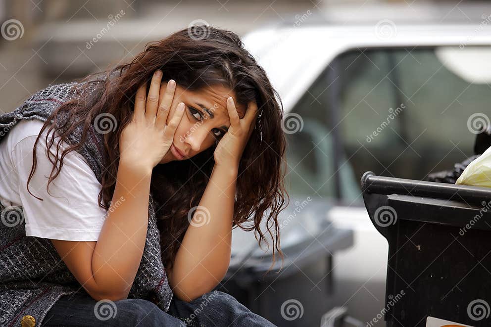 Young poor girl stock photo. Image of female, homeless - 21361528