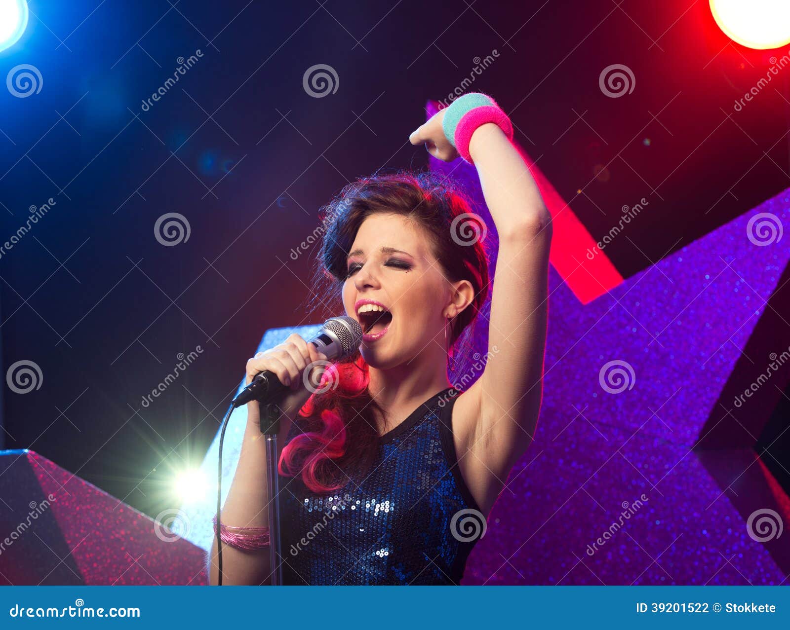 Young pop star performing stock photo. Image of show - 39201522