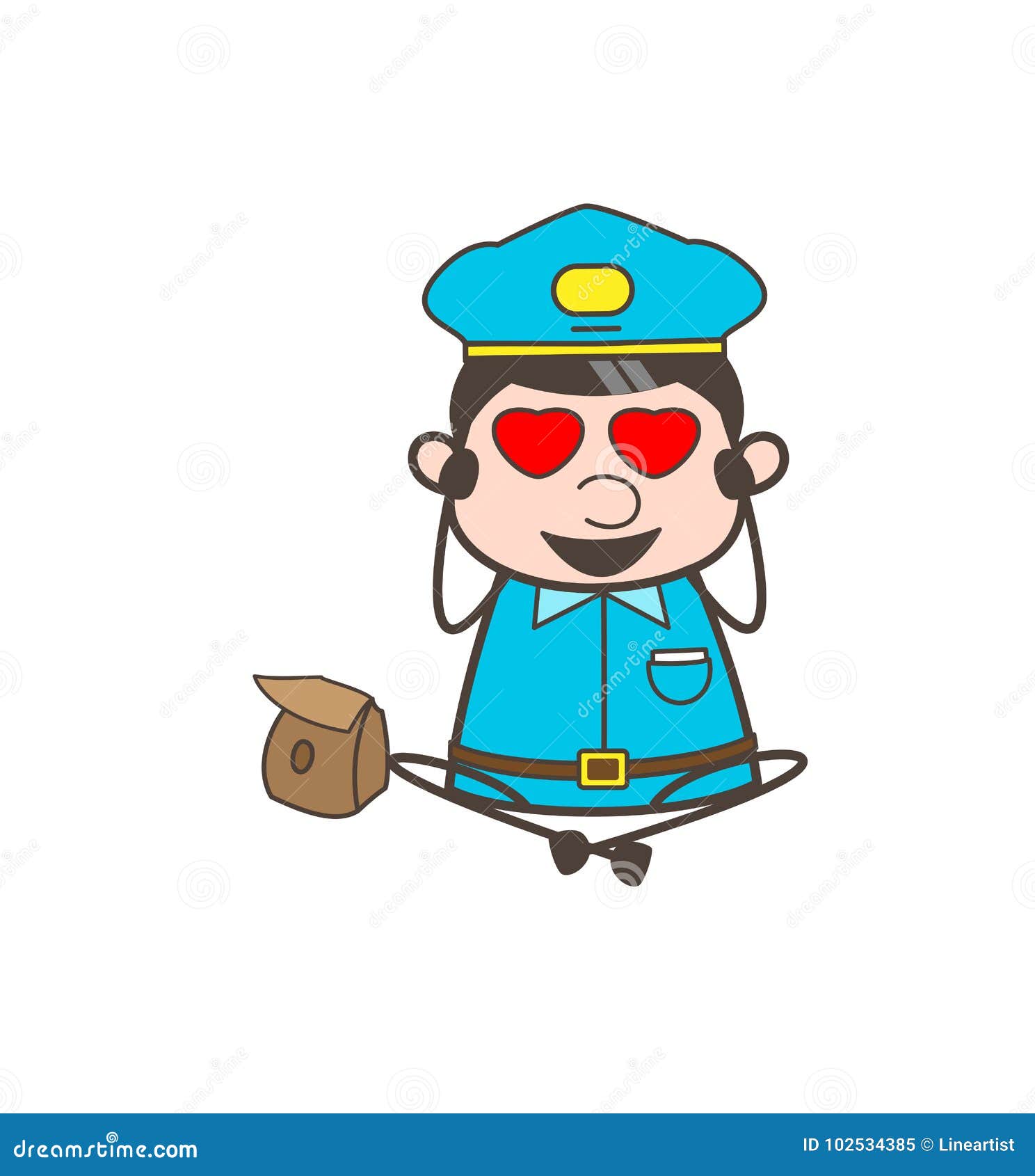 Young Postboy Falling in Love Vector Concept Stock Illustration ...