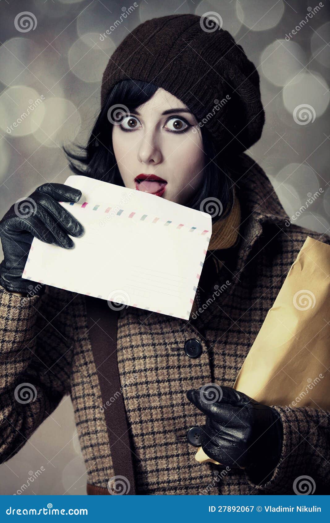 Young Postman Girl with Mail. Stock Image - Image of carry, girl: 27892067