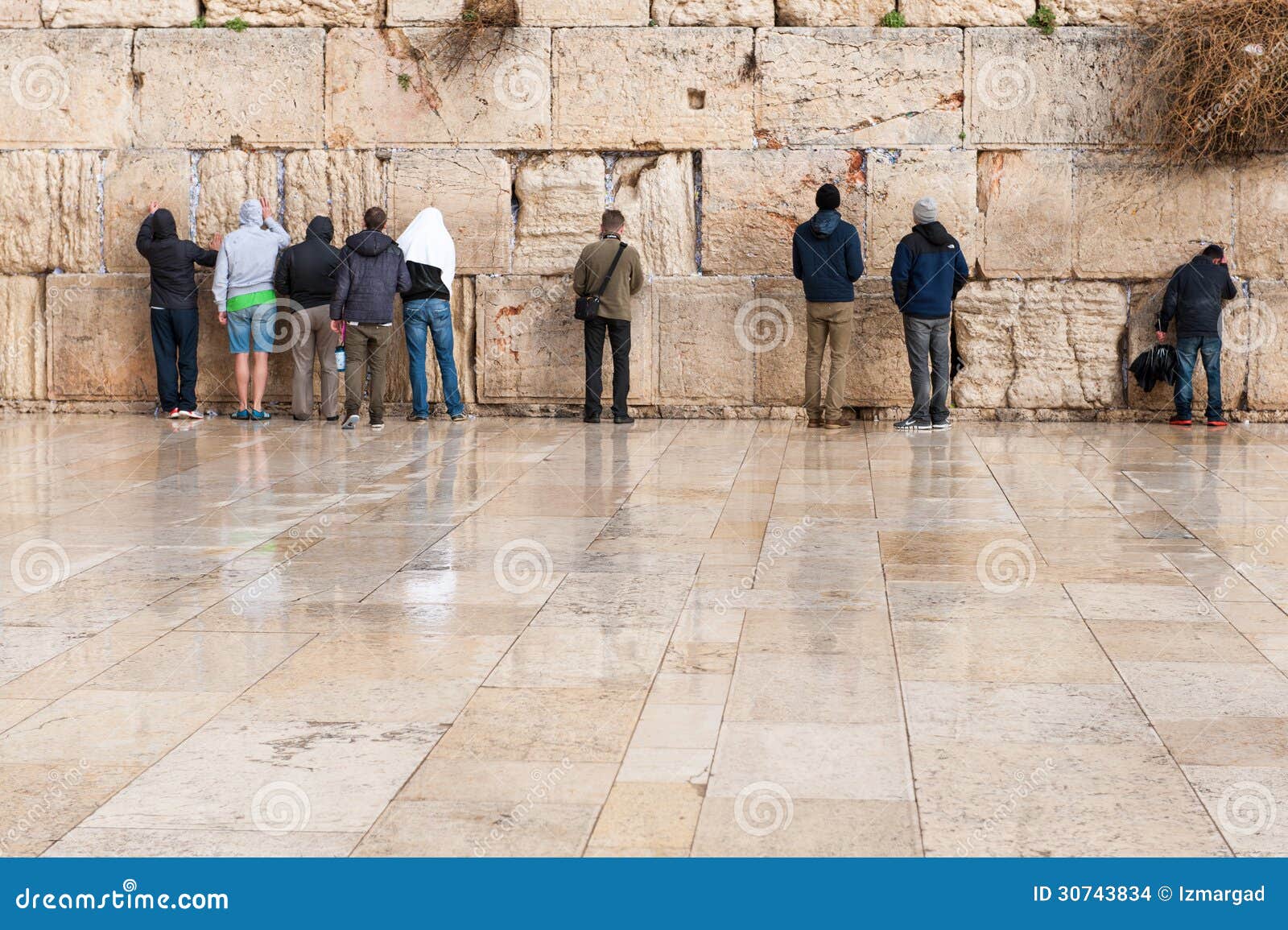 Young Prayers at the Wailing Wall in Jerusalem Editorial Stock Image ...