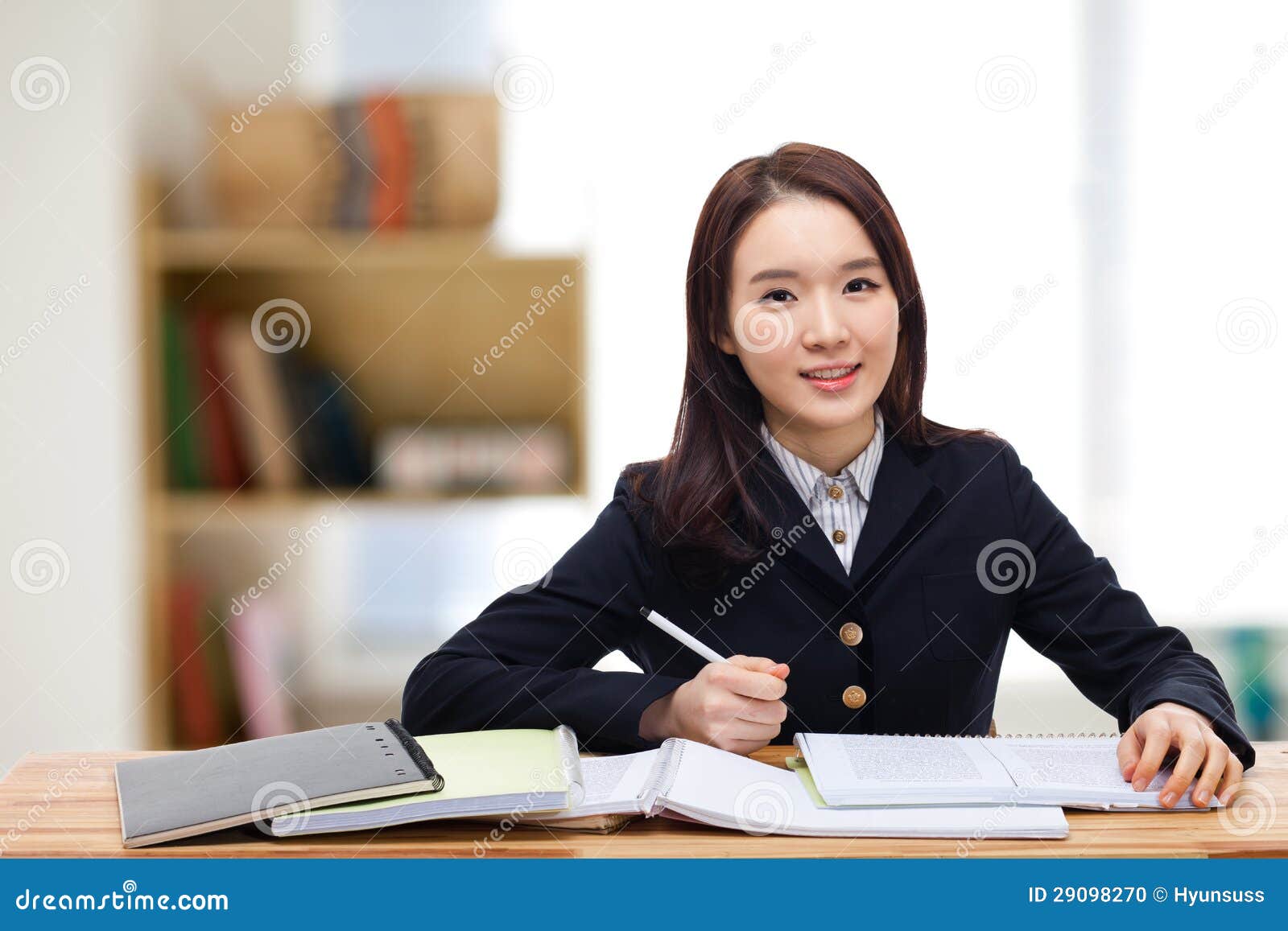 Young Pretty Asian Student. Stock Photo - Image of desk, asian: 29098270