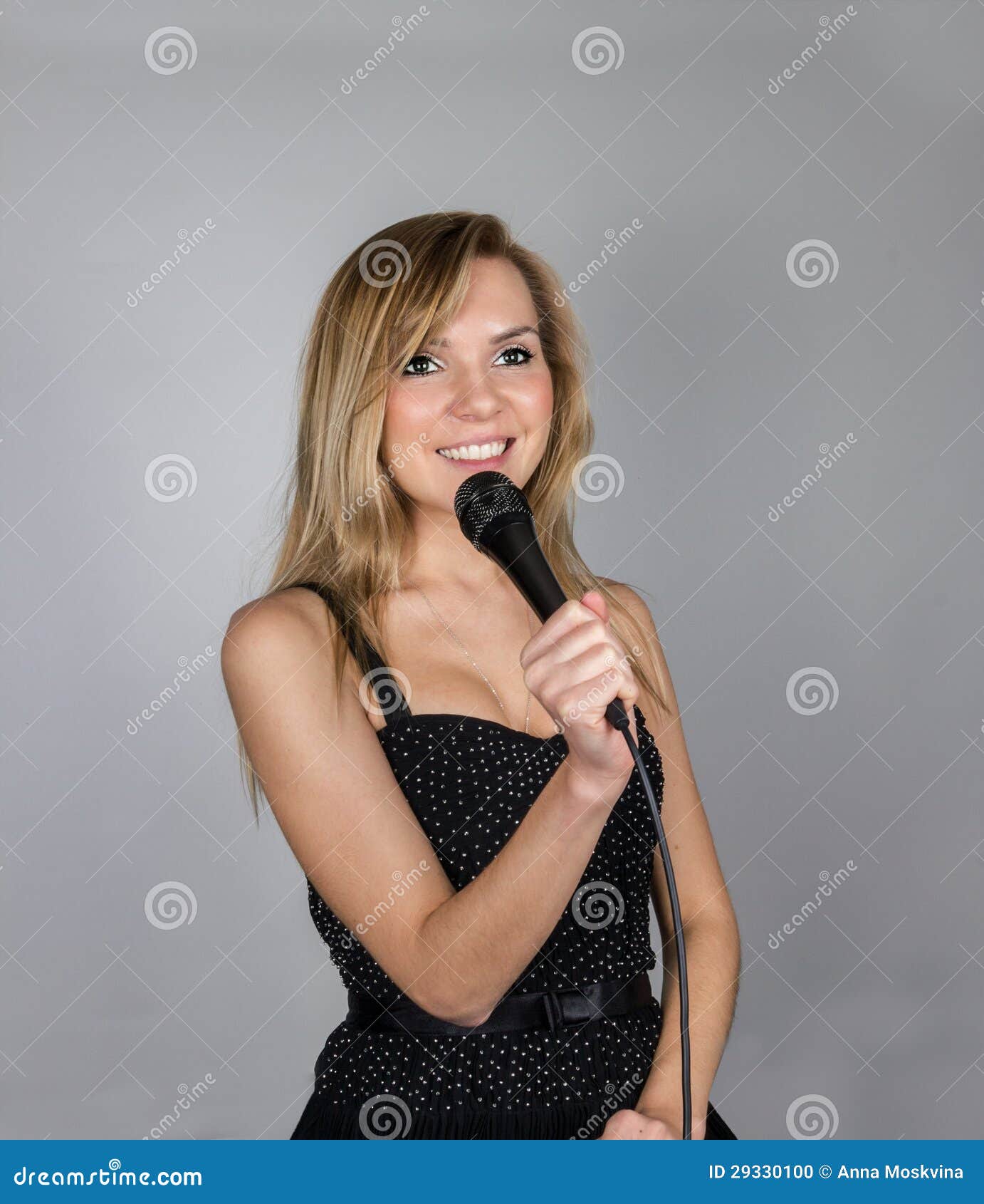 Young Pretty Blond Woman Sing Stock Photo - Image of caucasian ...