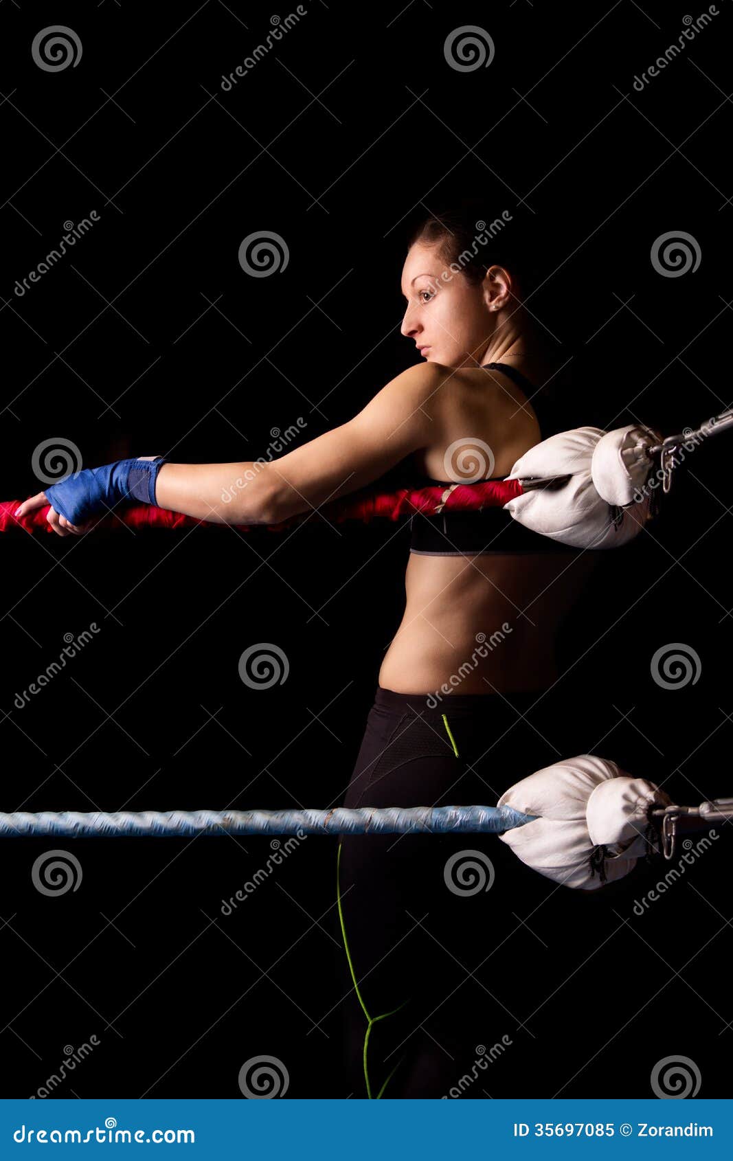 Young pretty boxer woman stock image. Image of boxer - 35697085