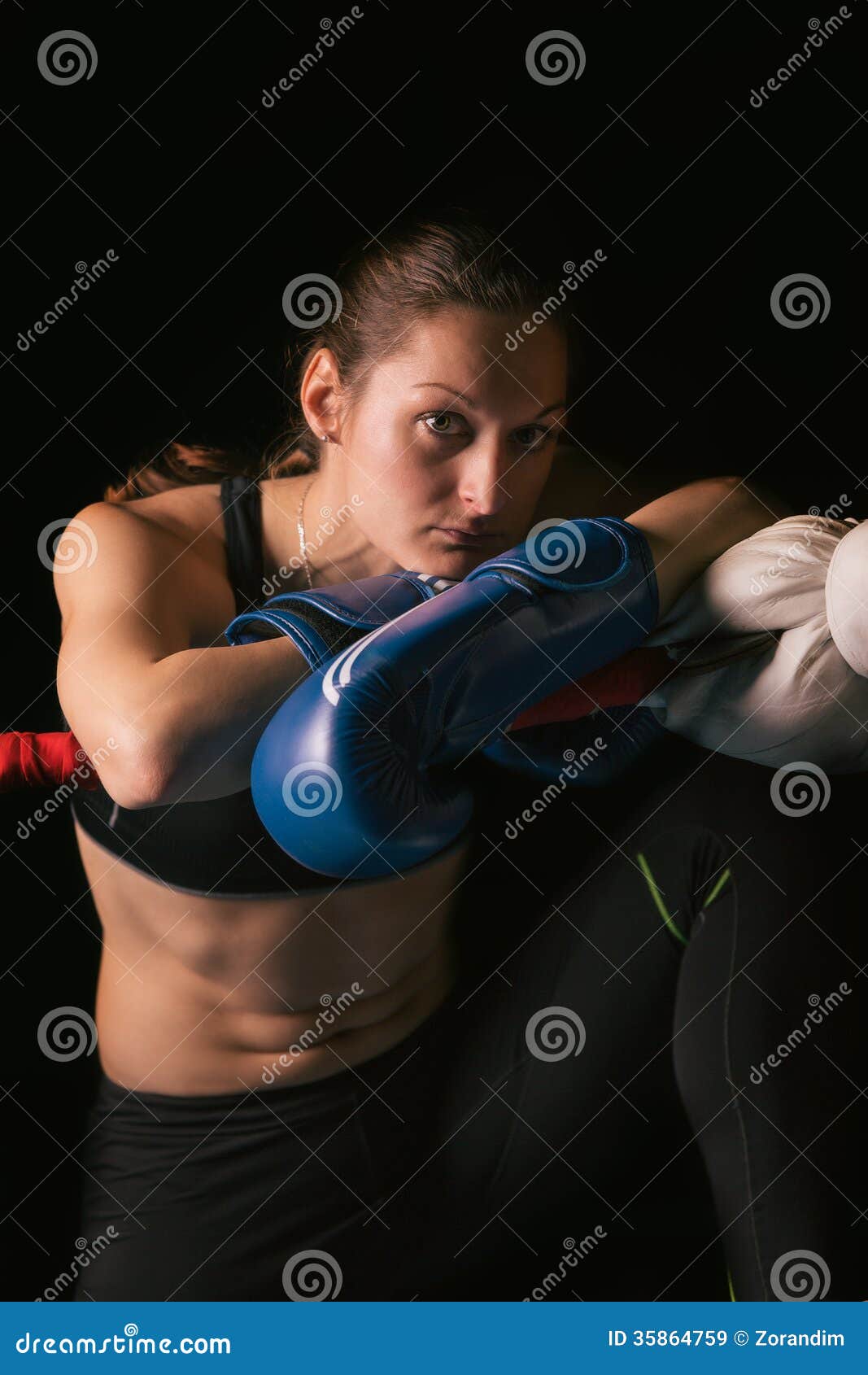 Young pretty boxer woman stock image. Image of fitness - 35864759