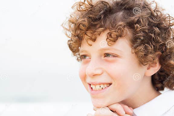 Young Pretty Boy Posing at Beach Stock Photo - Image of child, cheerful ...