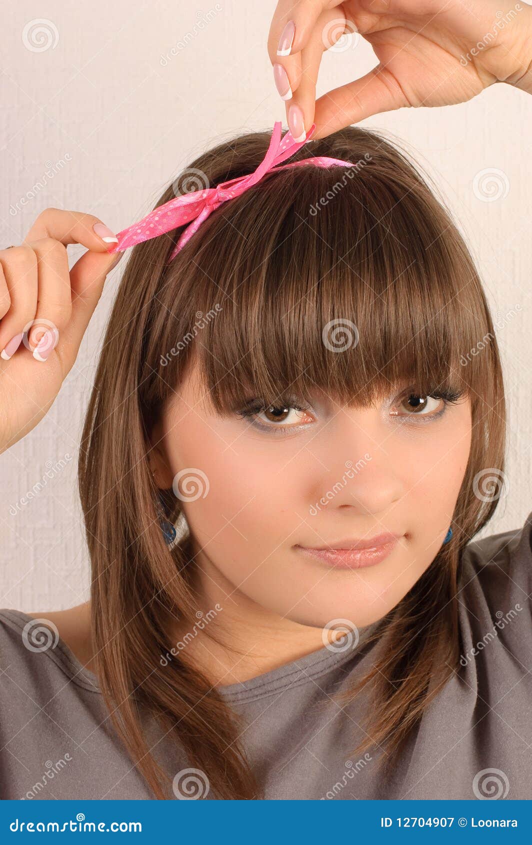 Young Pretty Girl, with a Ribbon Stock Image - Image of funky, love ...