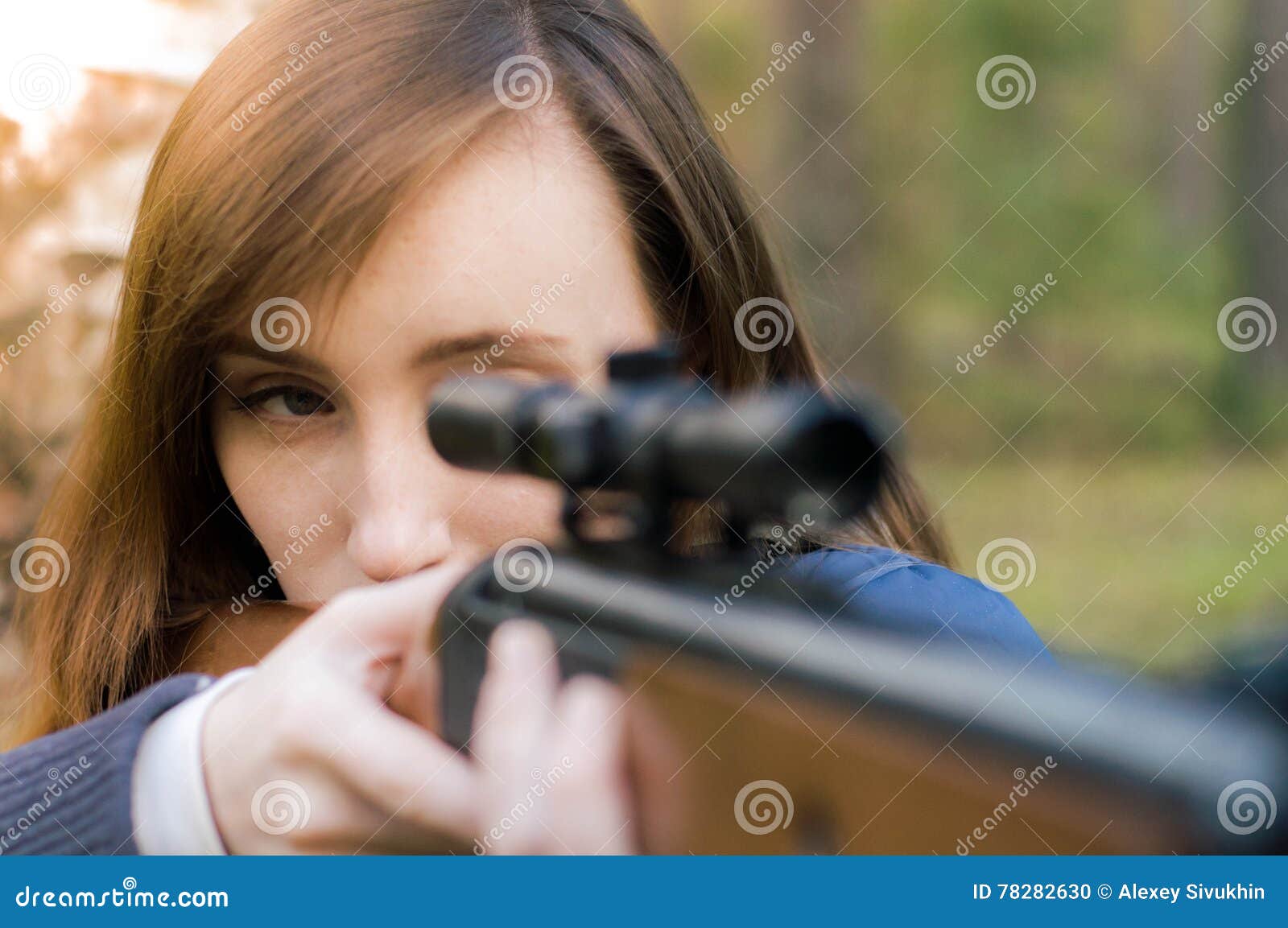 Young Pretty Girl with Rifle Stock Photo - Image of person, rifle: 78282630