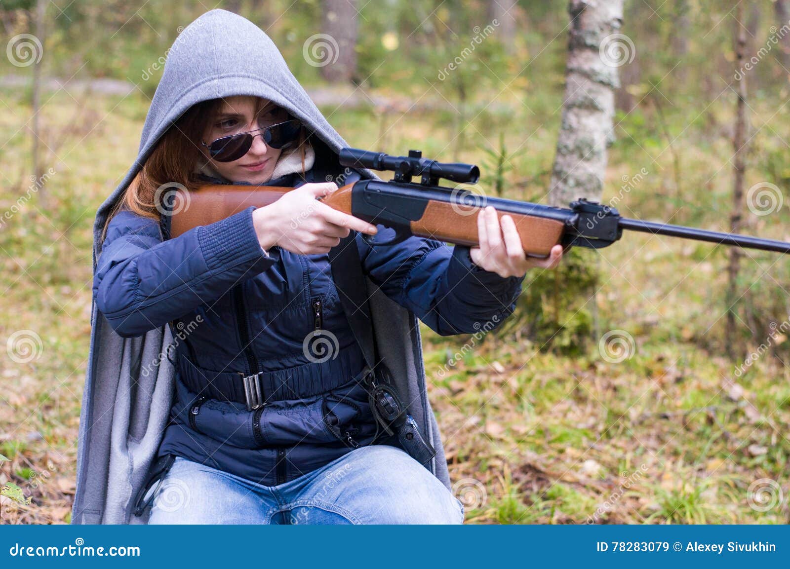 Young Pretty Girl with Rifle Stock Image - Image of camouflage, pretty ...