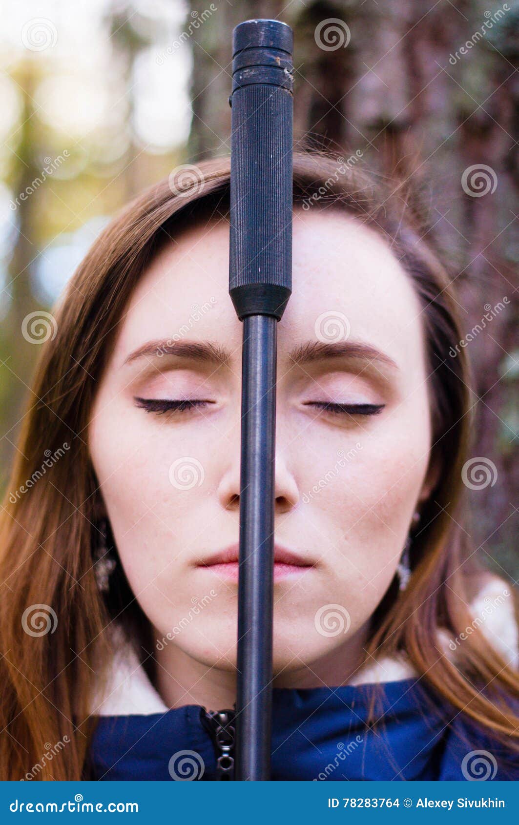 Young Pretty Girl with Rifle Stock Photo - Image of huntress, outfit ...