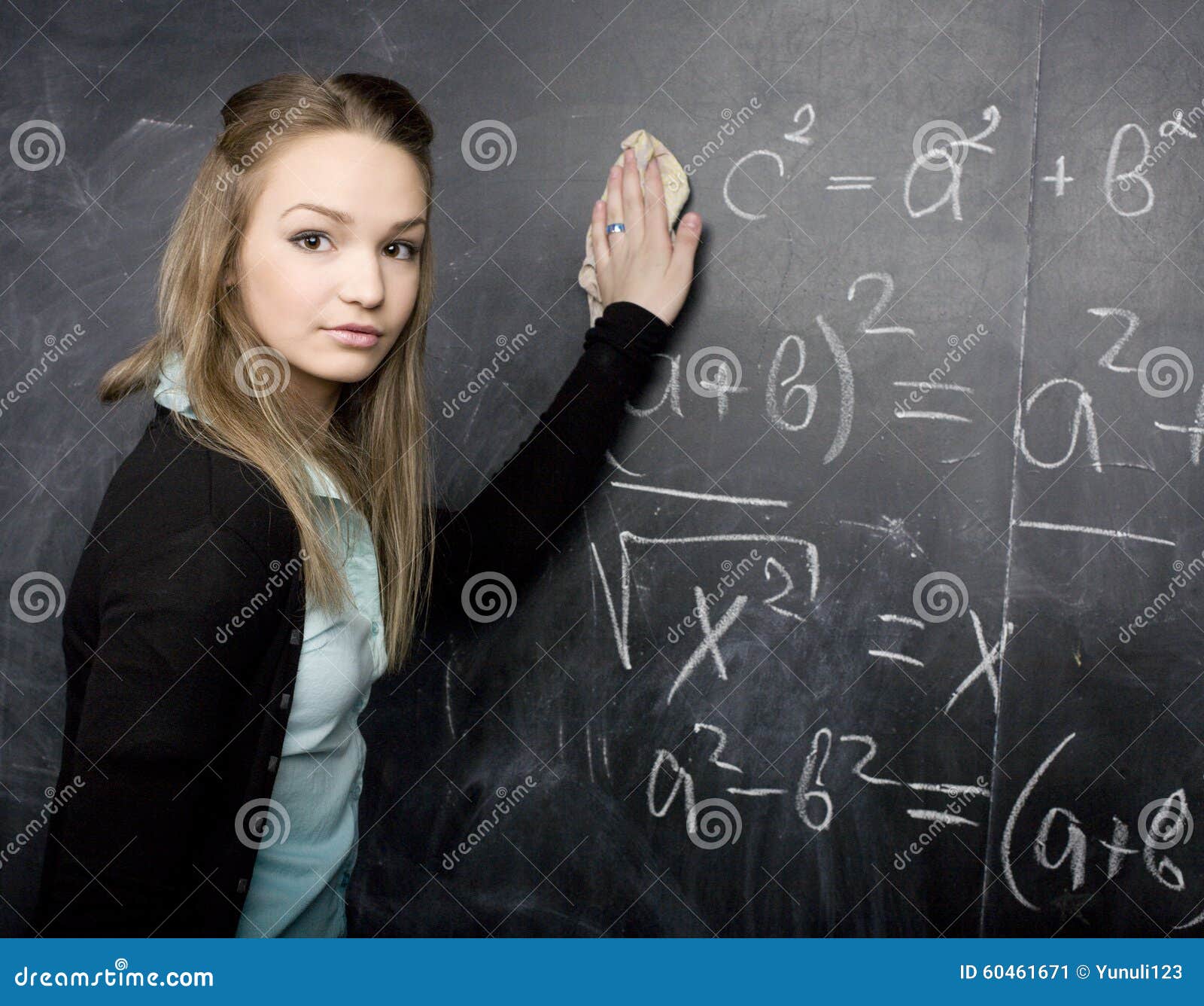 Young Pretty Girl Student in Classroom at Stock Image - Image of ...