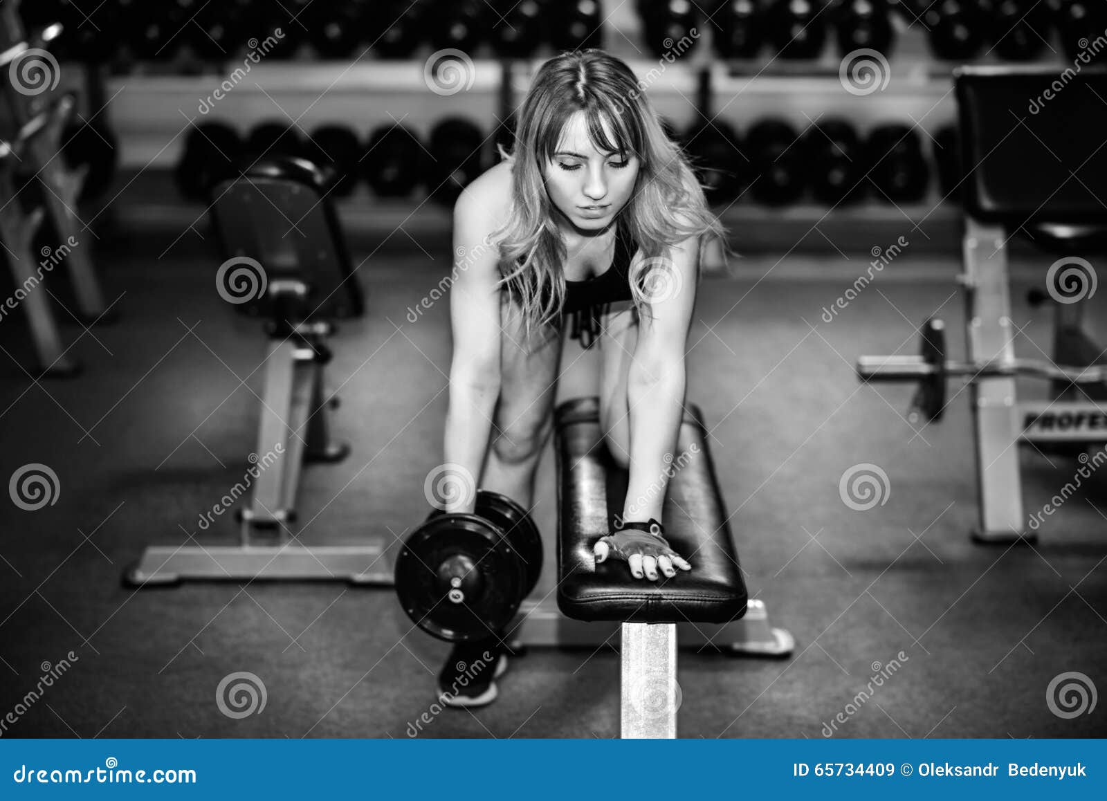 Young Pretty Girl Work Out in the Gym Stock Image - Image of person ...