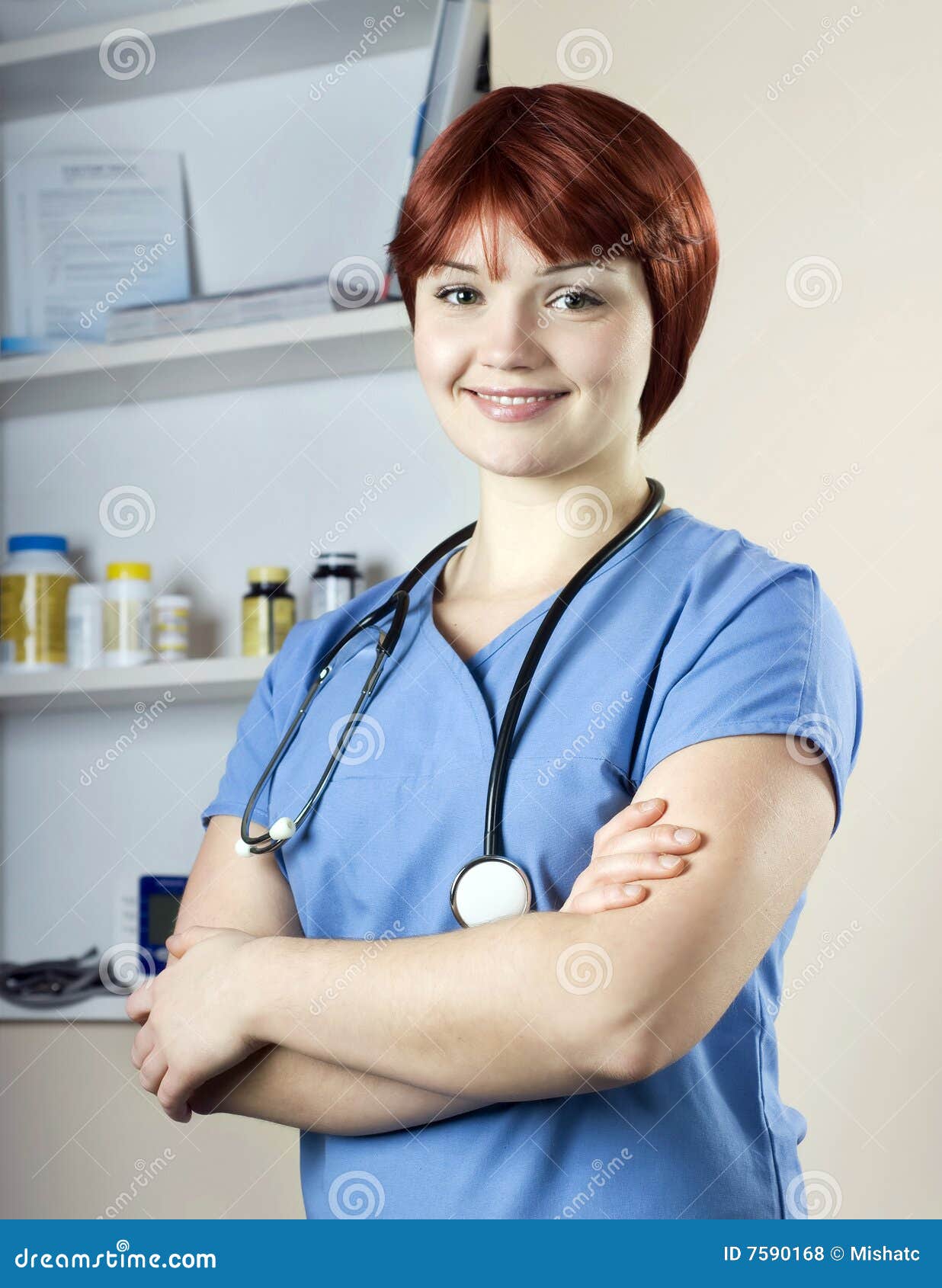 Young Pretty Lady Nurse at Hospital Stock Photo - Image of health ...