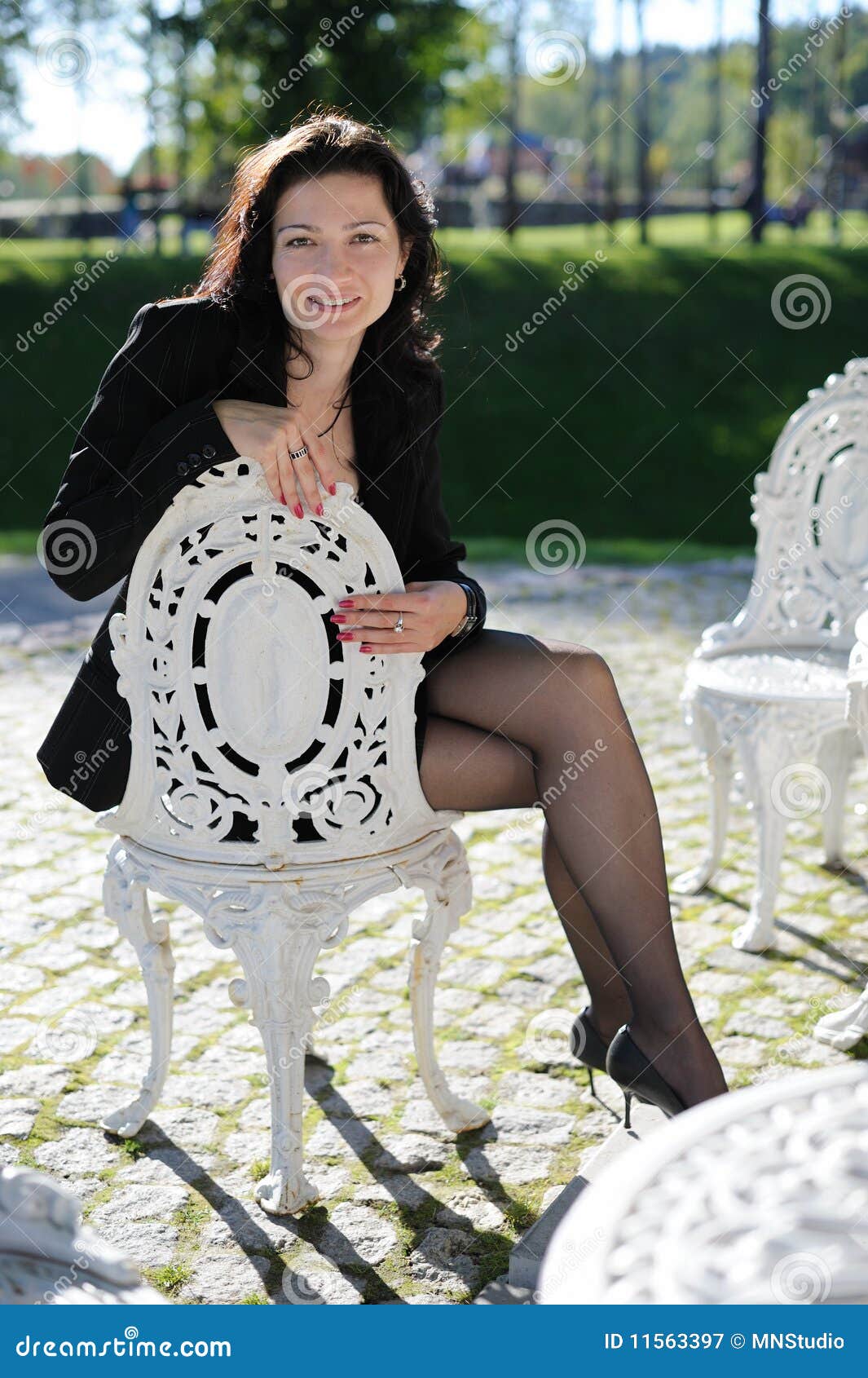 Young Pretty Lady in a Summer Cafe Stock Image - Image of cute ...