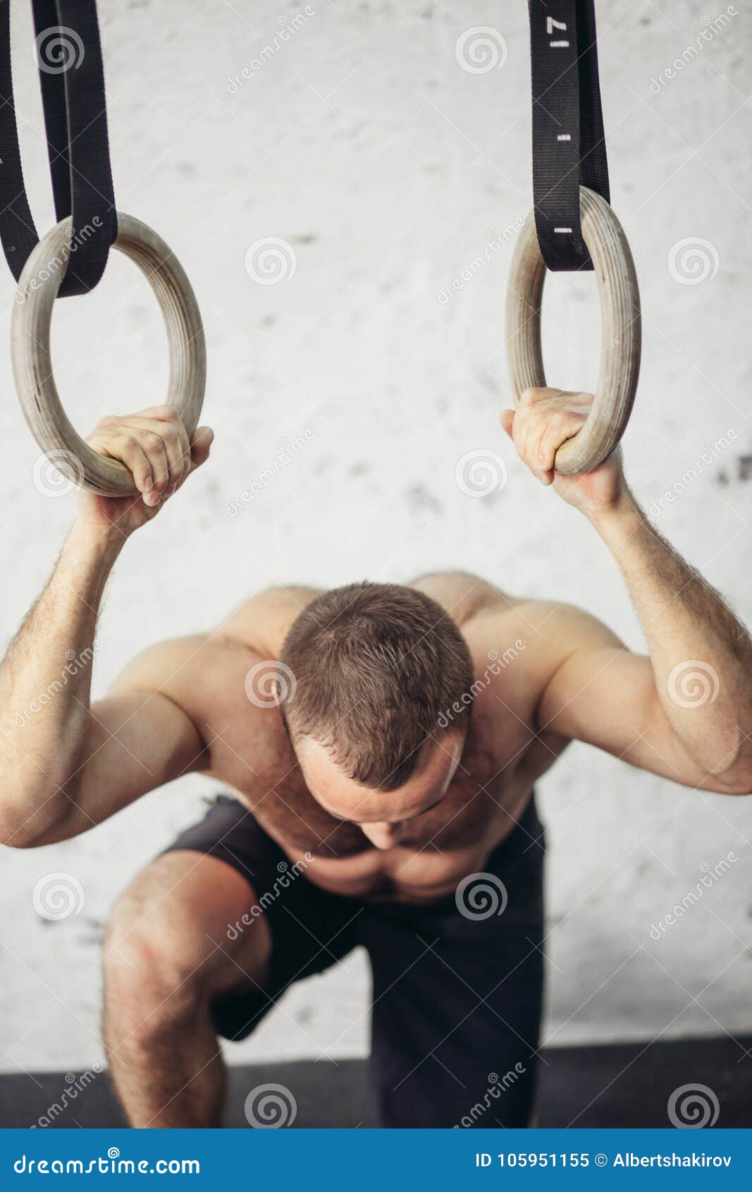 Pretty Man Tired after Weightlifting at Gym Stock Image - Image of ...
