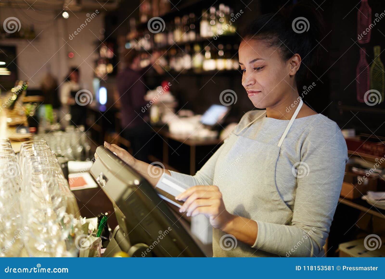 Waitress Working in Restaurant Stock Image - Image of working, employee ...