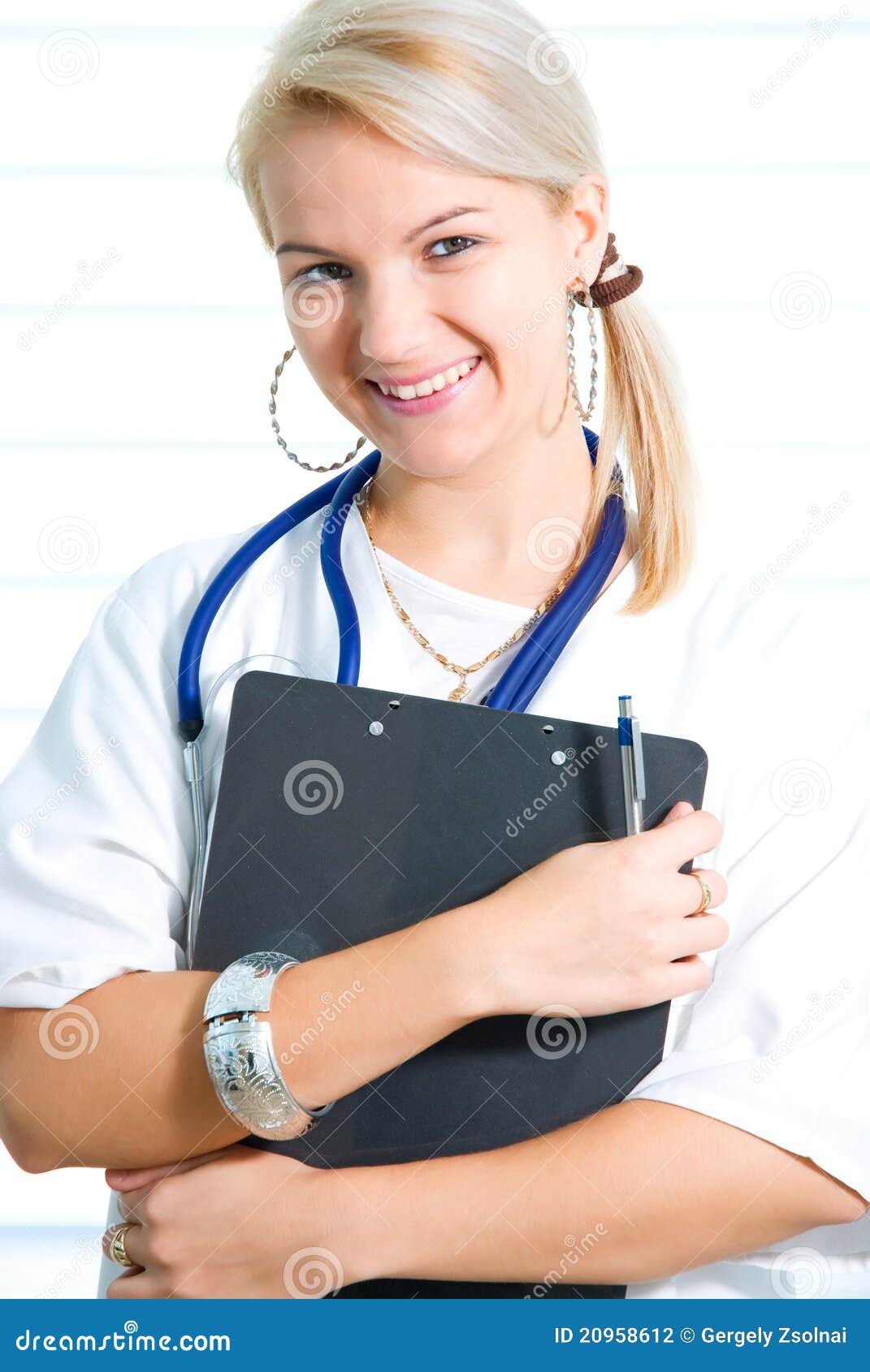 A young, pretty nurse stock photo. Image of healthy, isolated - 20958612