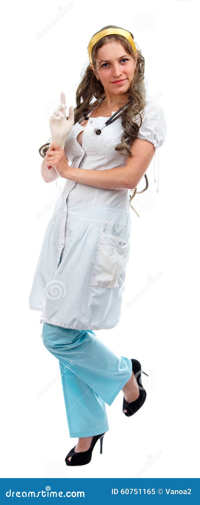 Young Pretty Nurse Standing Isolated Stock Image - Image of medical ...