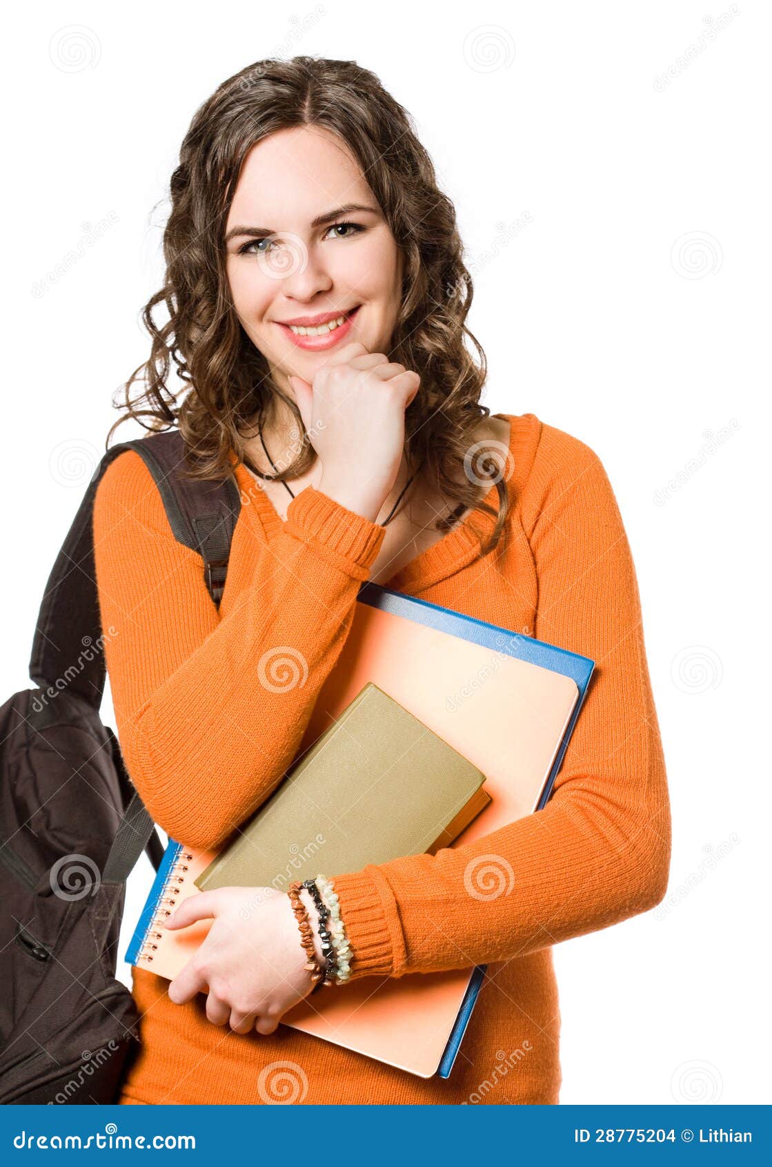 Young pretty student girl. stock photo. Image of black - 28775204
