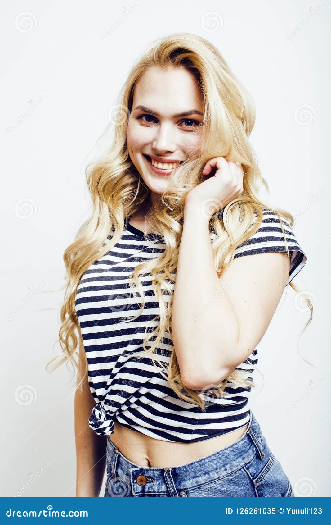 Young Pretty Stylish Blond Hipster Girl Posing Emotional Isolate Stock ... Young Pretty Stylish Blond Hipster Girl Posing Emotional Isolate Stock ...