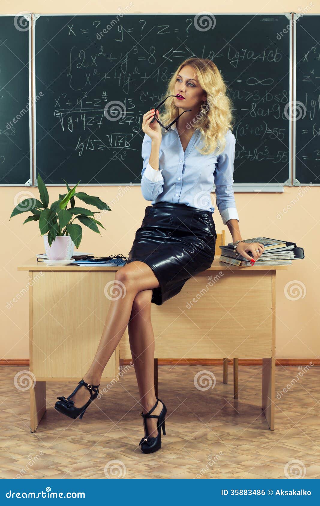 Young Pretty Teacher Resting Stock Photo - Image of concentration ...