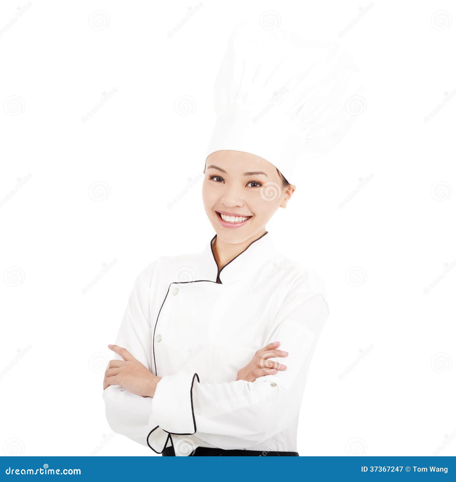 Young Pretty Woman Chef Standing Stock Image - Image of service ...