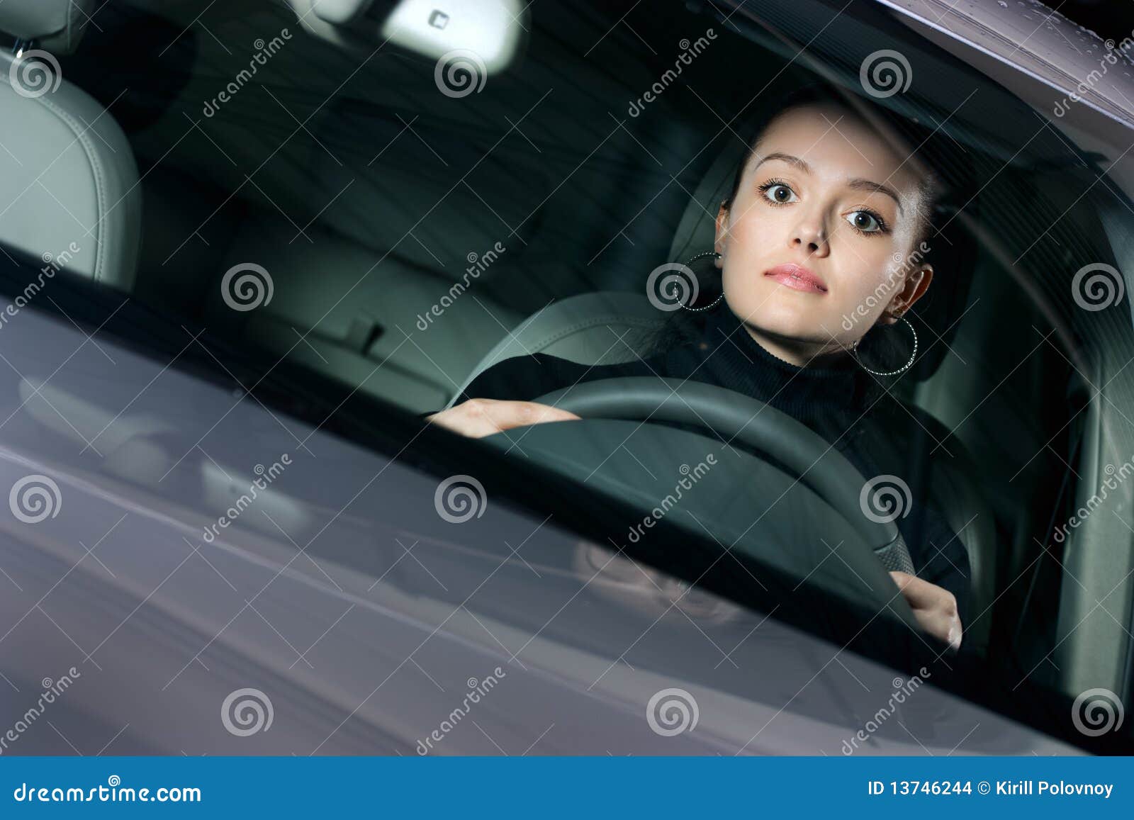 Young Pretty Woman Driving Car Stock Photo - Image of speed, driver ...