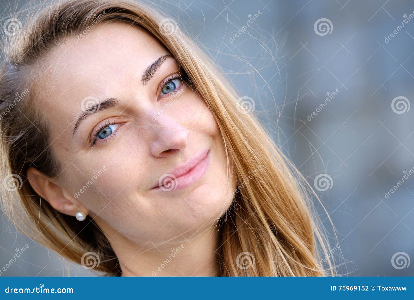Young pretty woman head stock photo. Image of young, model - 75969152