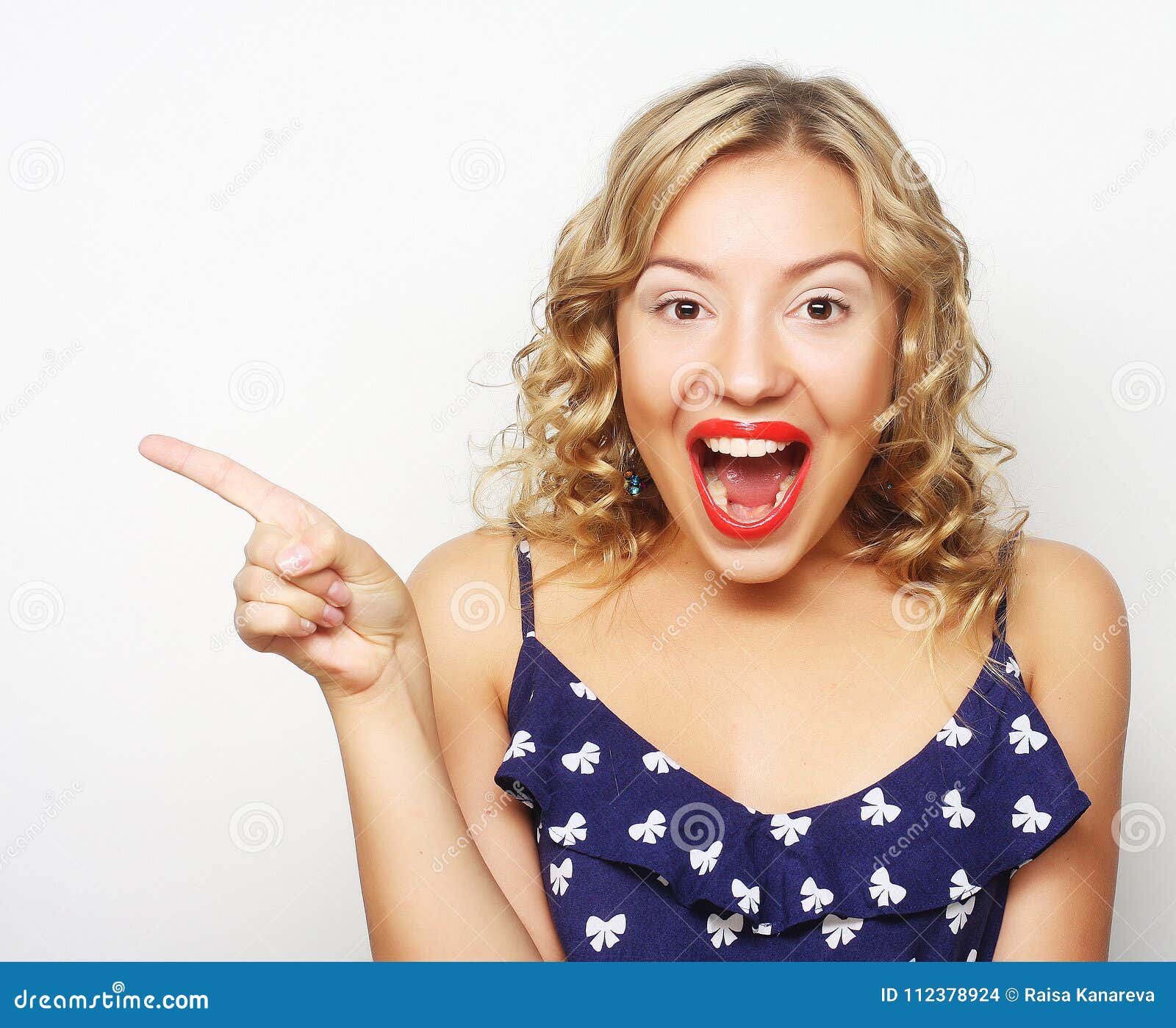 Young Woman with Her Finger Up Stock Photo - Image of caucasian ...