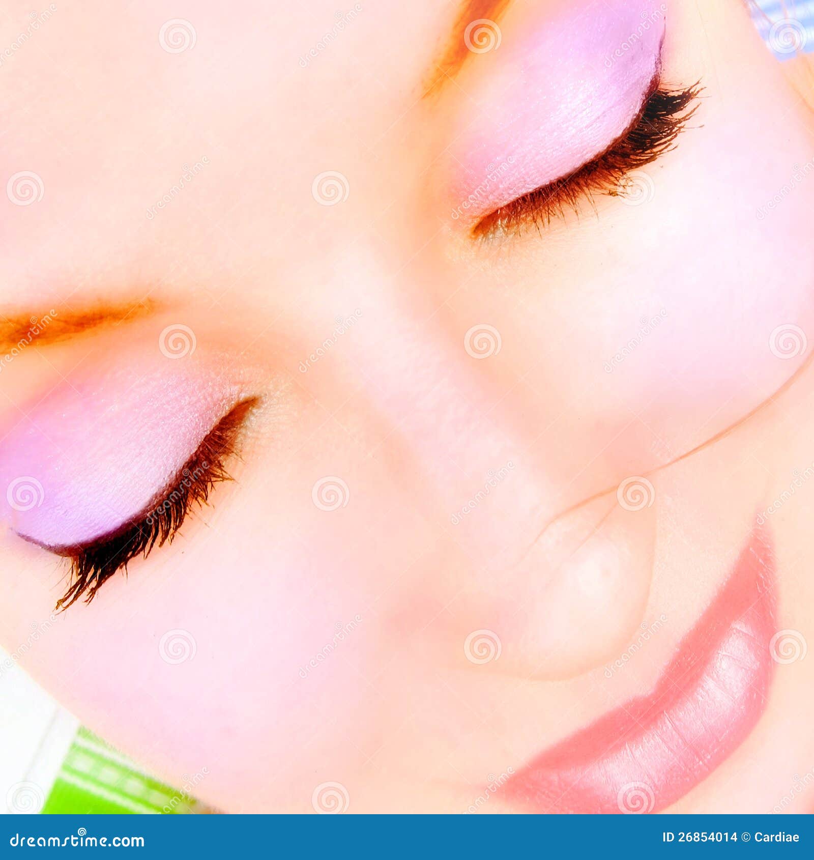 Young Pretty Woman with Pink Makeup Stock Photo - Image of healthy ...