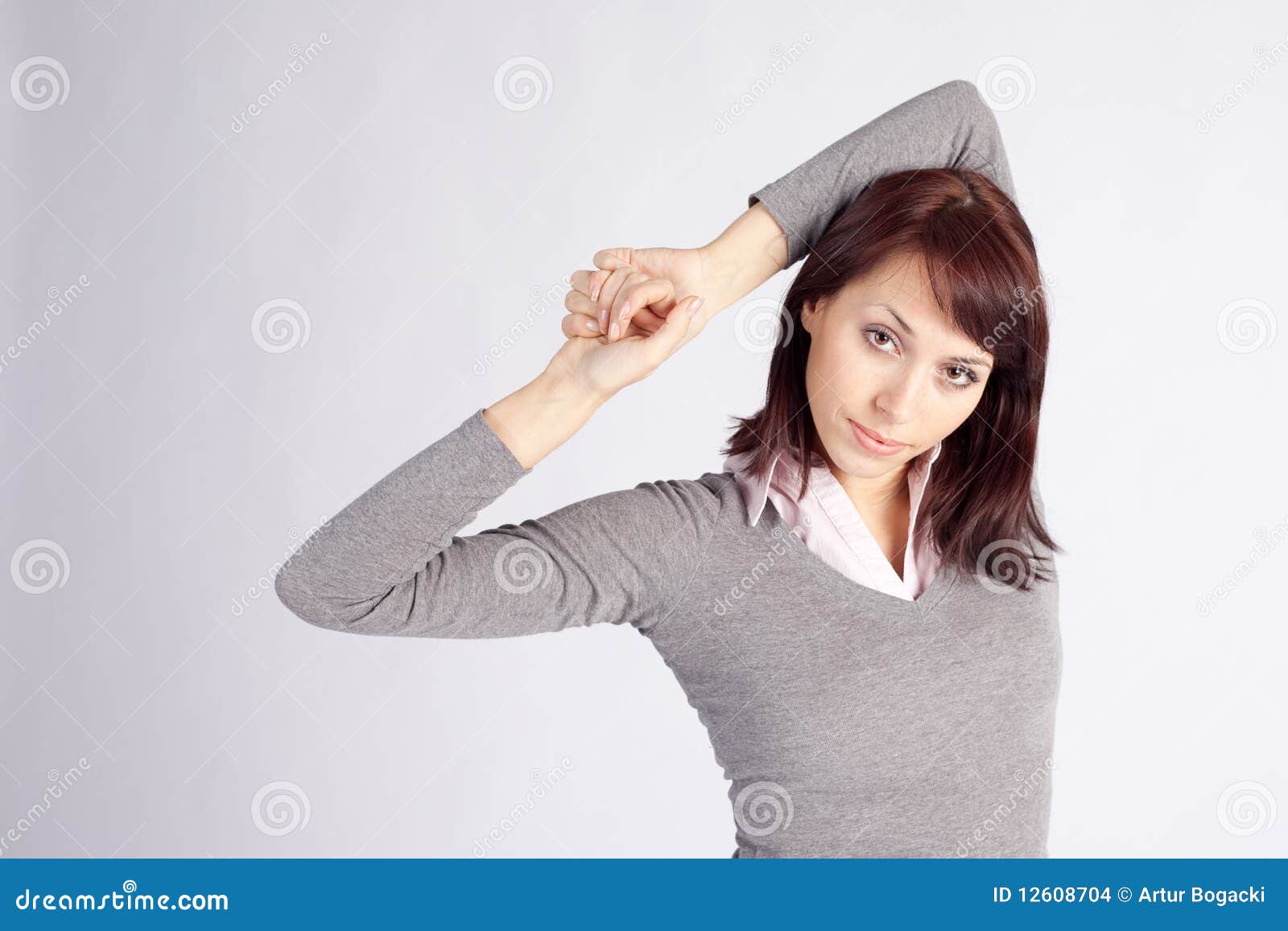 Young Pretty Woman in Relaxed Pose Stock Photo - Image of stretch ...