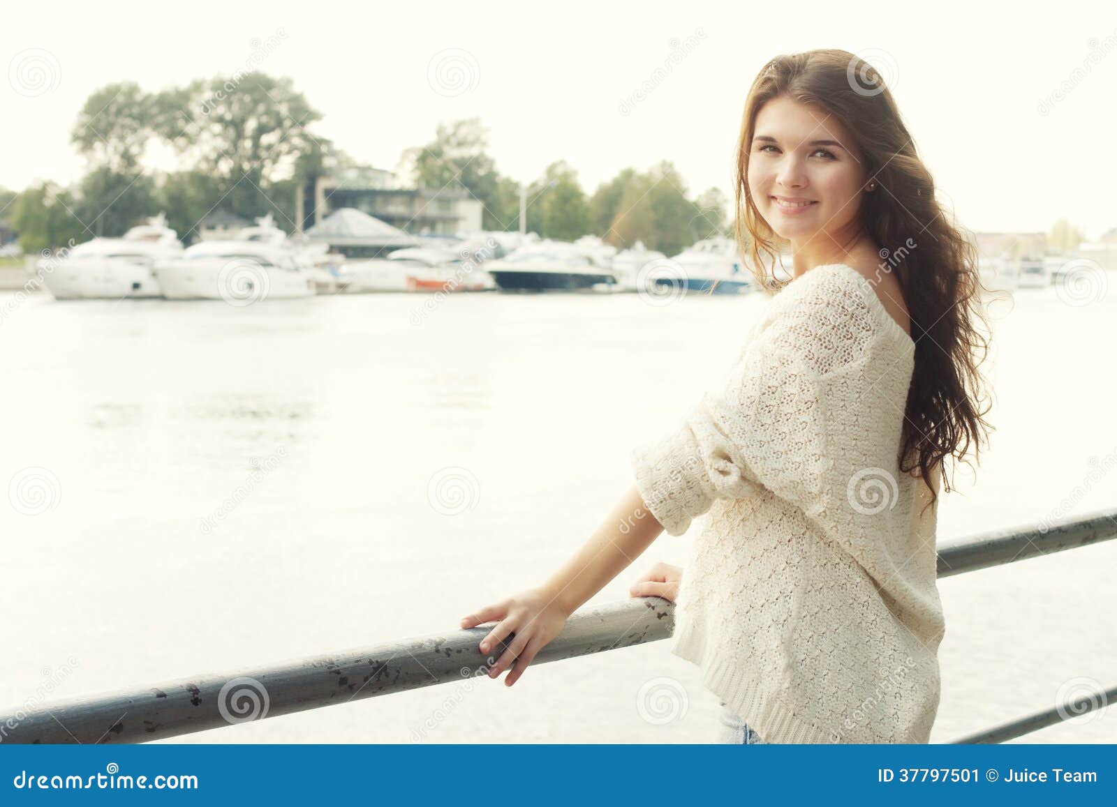 Young Pretty Woman Relaxing in the Autumn Park Stock Image - Image of ...