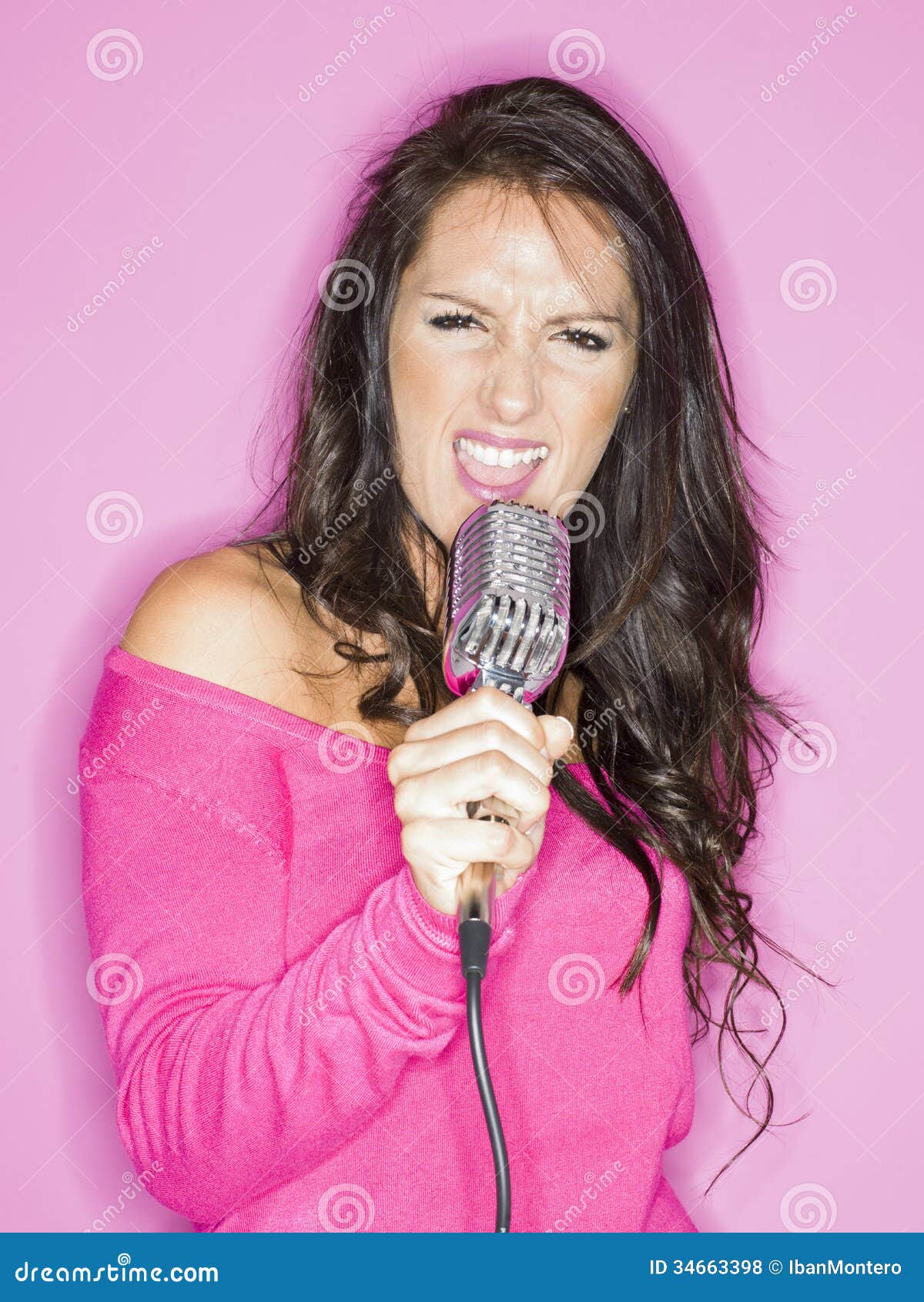 Young pretty woman singing stock photo. Image of adult - 34663398