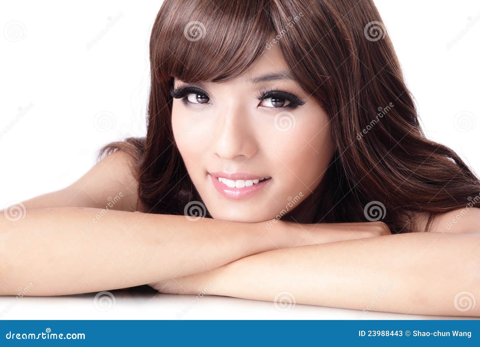 Young Pretty Woman Smiling Face Stock Image - Image of head, attractive ...