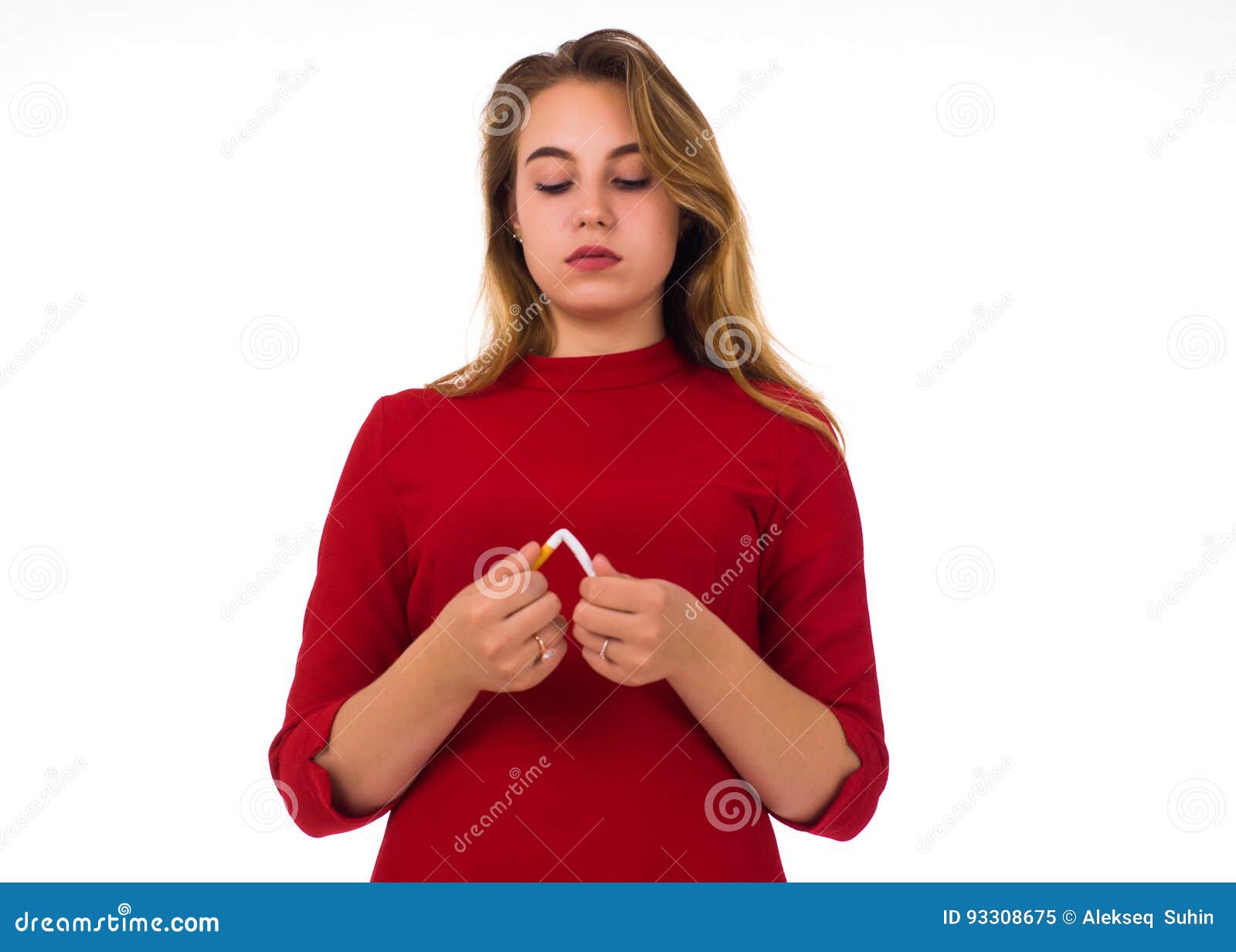 Young Pretty Woman, Stop Smoking Stock Image - Image of break ...