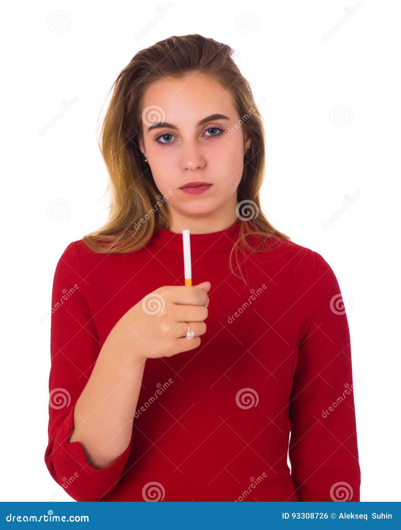 Young Pretty Woman, Stop Smoking Stock Photo - Image of idea, beauty ...