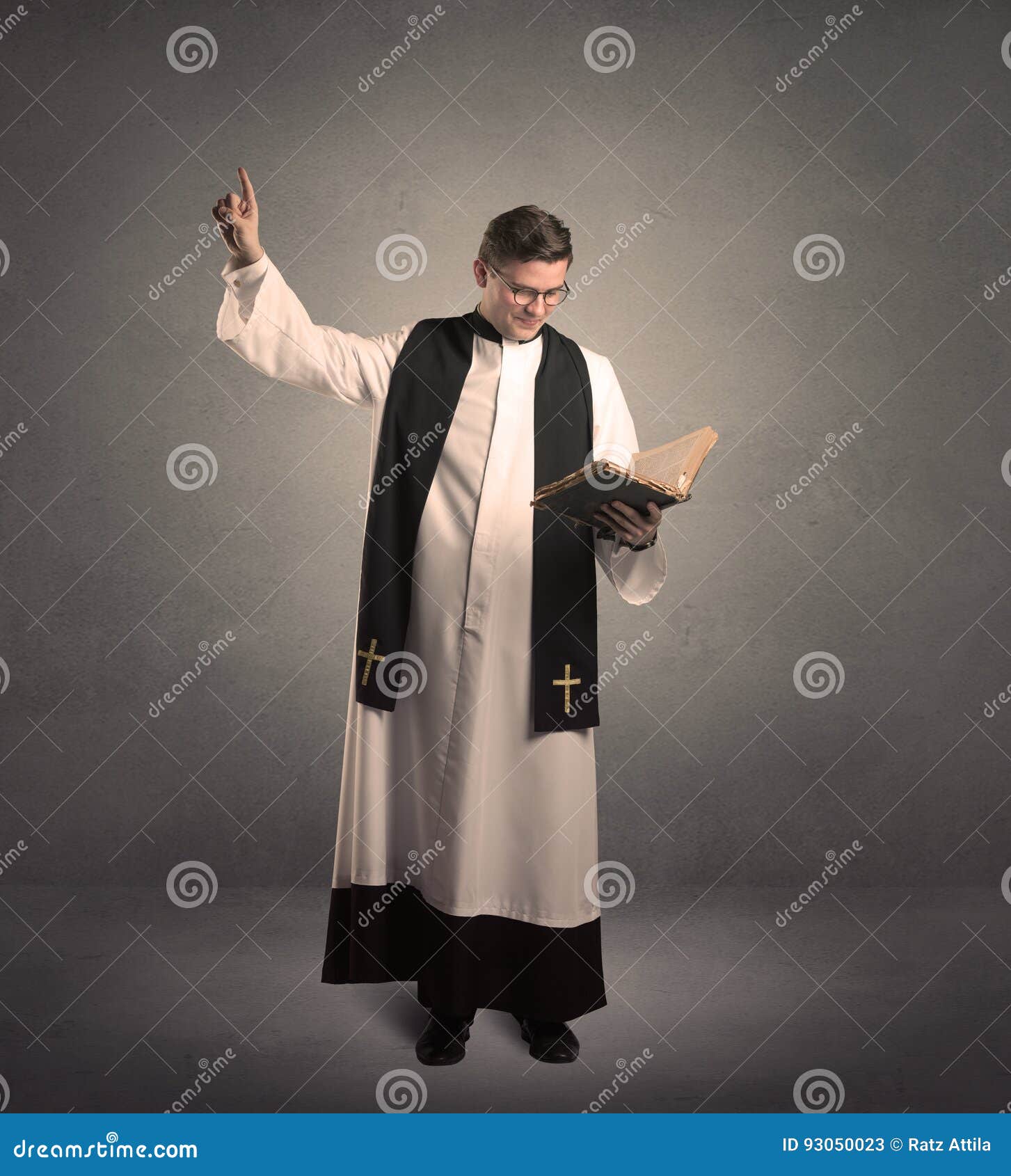 Young Priest in Giving His Blessing Stock Image - Image of christianity ...