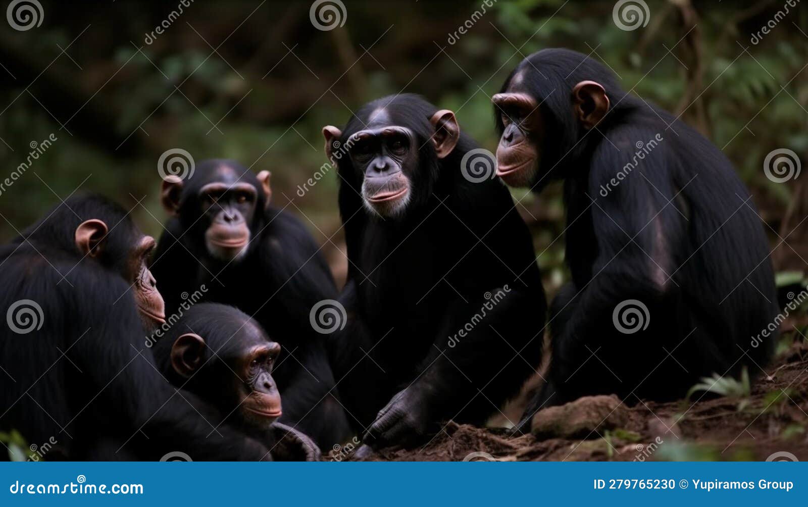 Young Primate Eating in the Tropical Rainforest, Looking at Camera ...