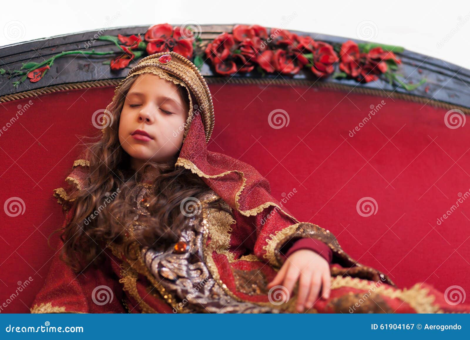 Young princess sleeping stock image. Image of brunette - 61904167