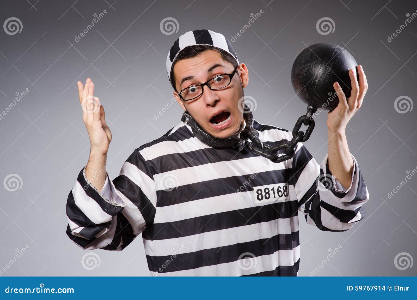 Young Prisoner in Chains Against Gray Stock Photo - Image of caucasian ...