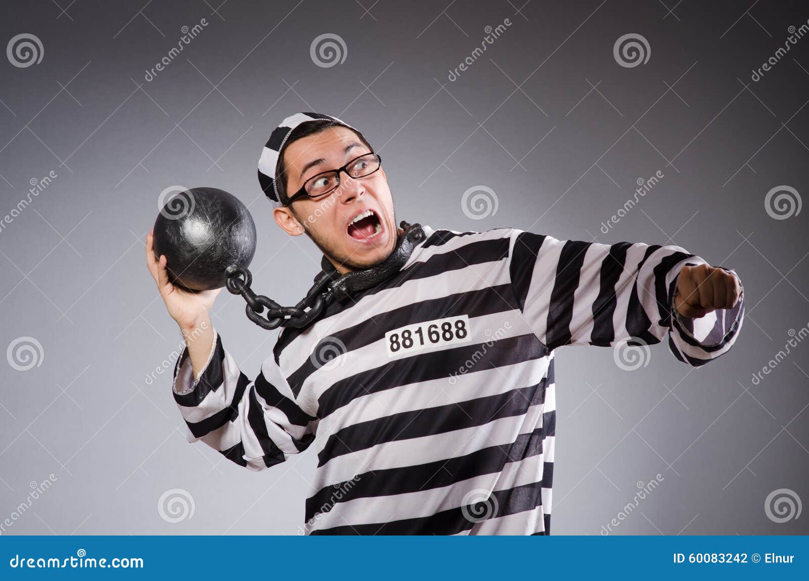 Young Prisoner in Chains Against Gray Stock Photo - Image of chain ...