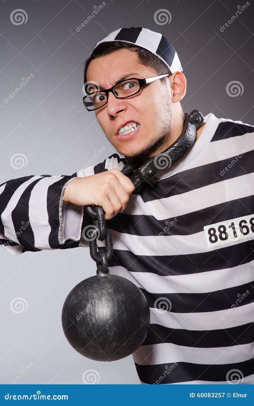 Young Prisoner in Chains Against Gray Stock Image - Image of lawbreaker ...