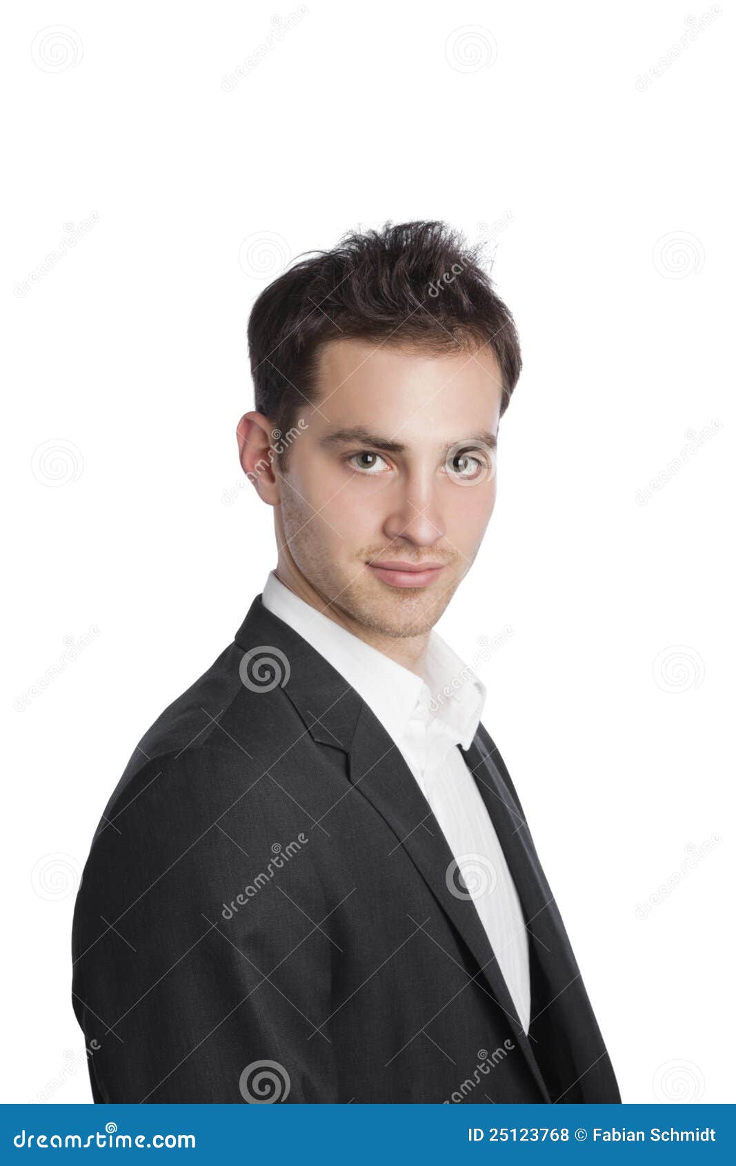 Young Professional Looking into Stock Photo - Image of chin, portrait ...