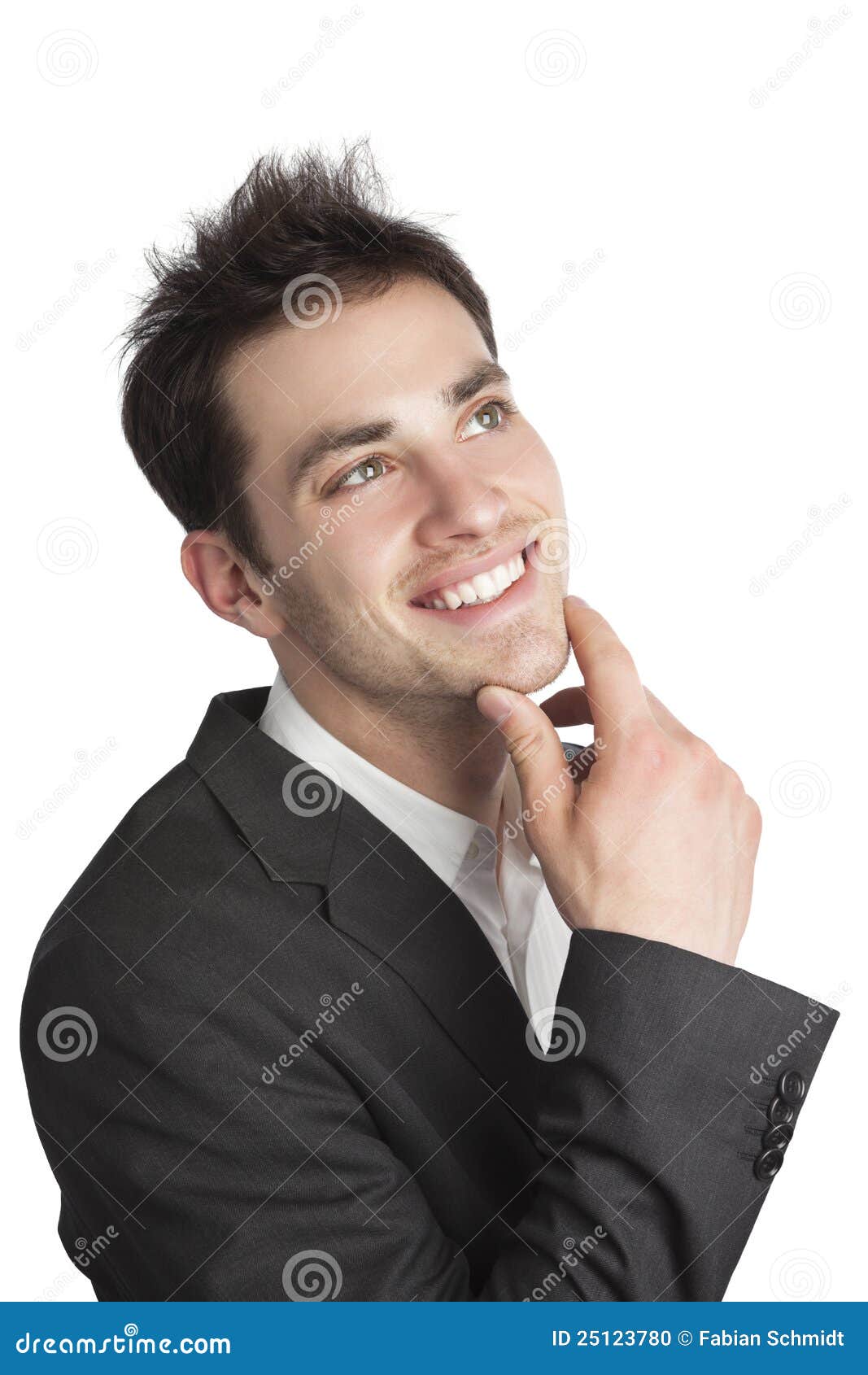 Young Professional Looking Up Stock Photo - Image of handsome, chin ...