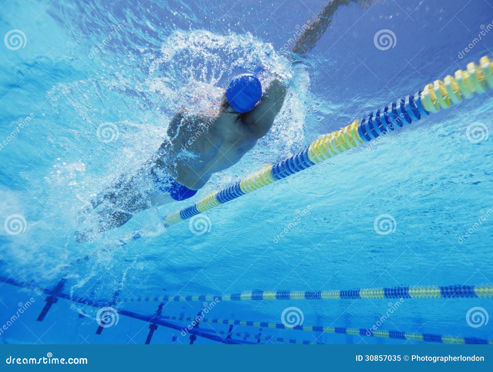 Young Professional Male Athlete Doing Backstroke in Swimming Pool Stock ...