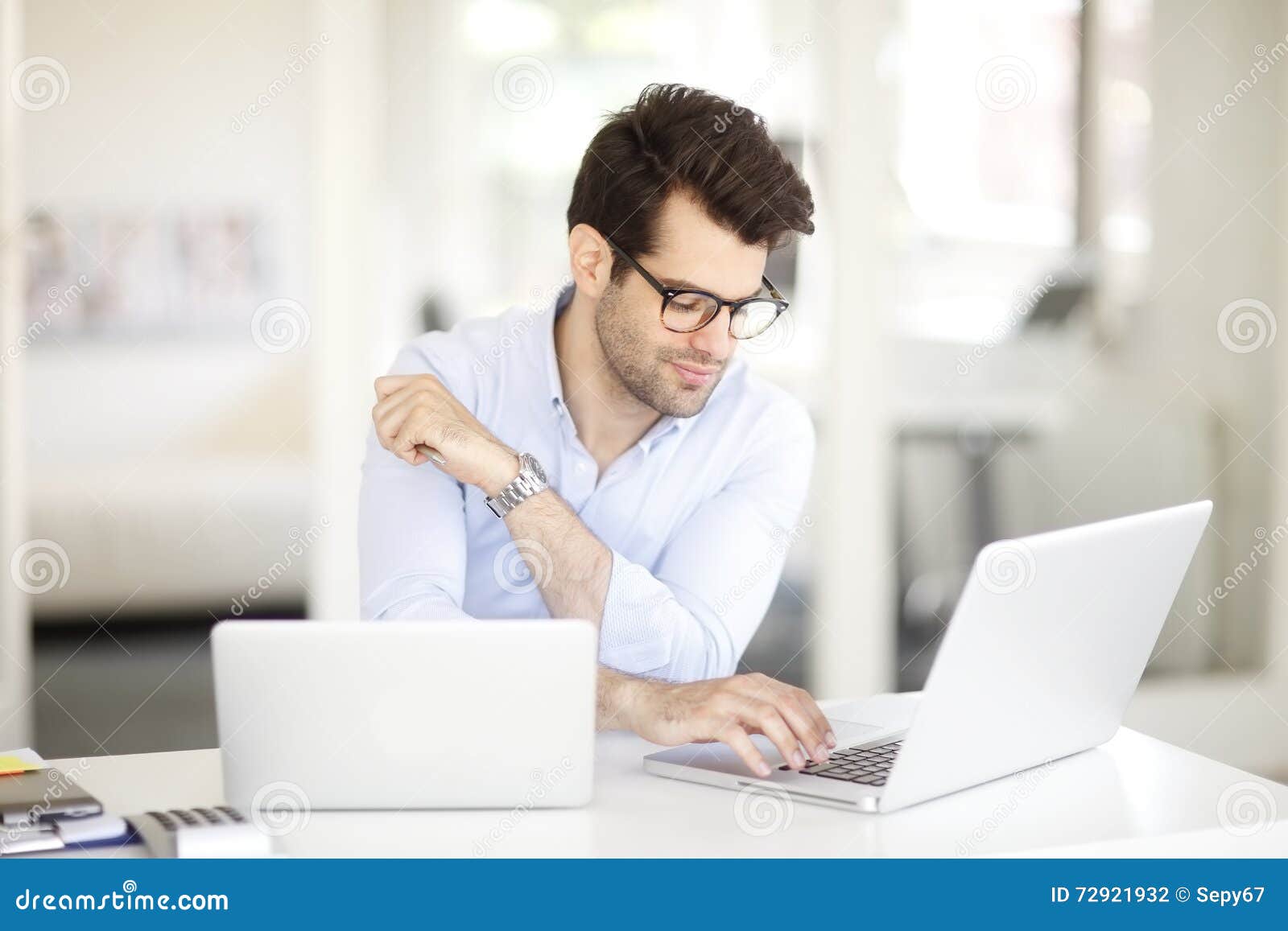 Young Professional Man at Office Stock Photo - Image of agency ...